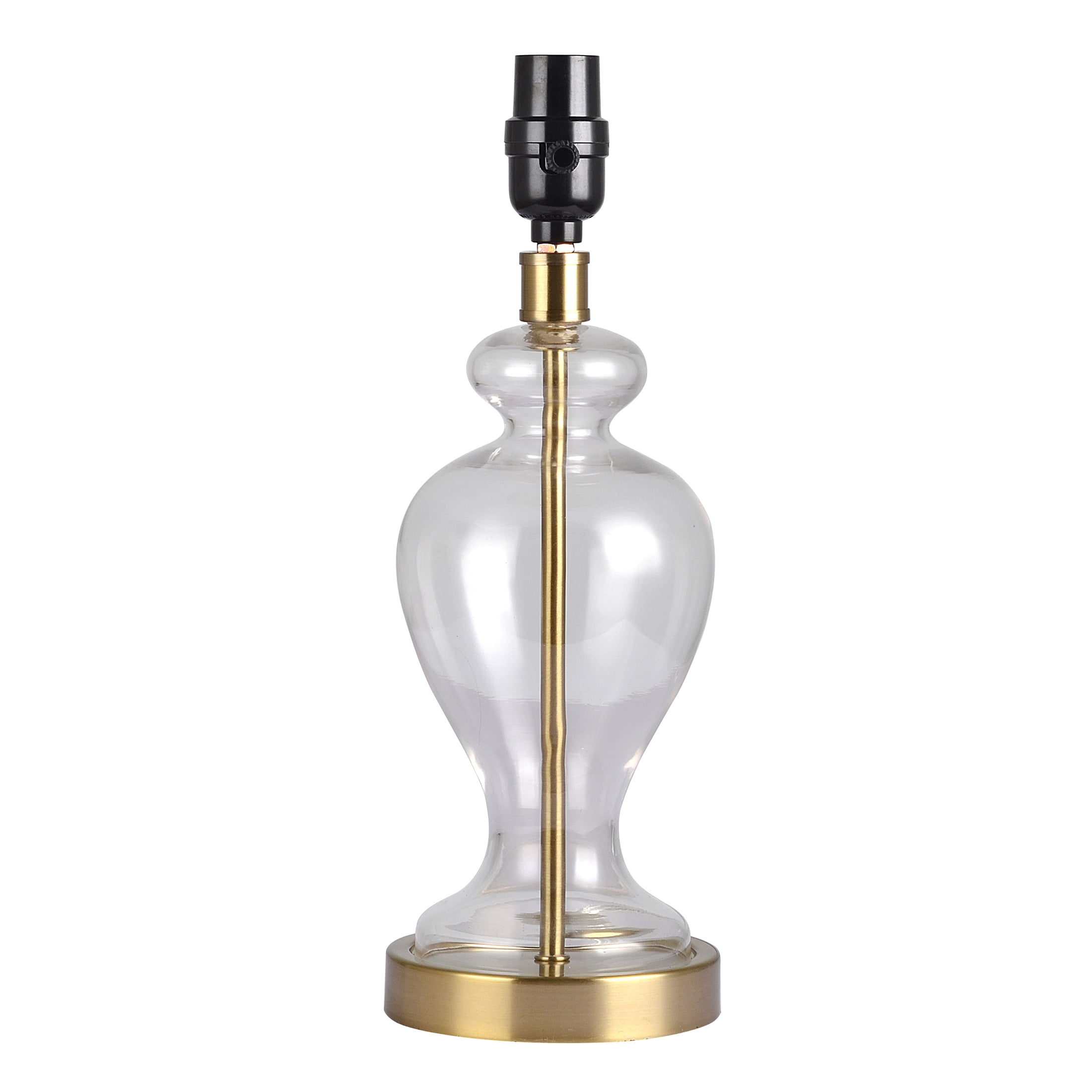 Simplee Adesso Brass and Clear Glass Table Lamp Base, 14"H ...