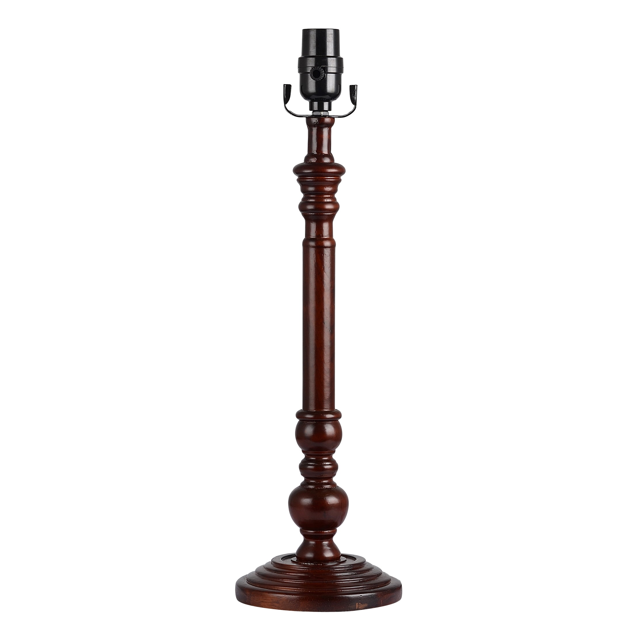 Simplee Adesso Walnut Finish Wood Candlestick Table Lamp Base, 19"H ...