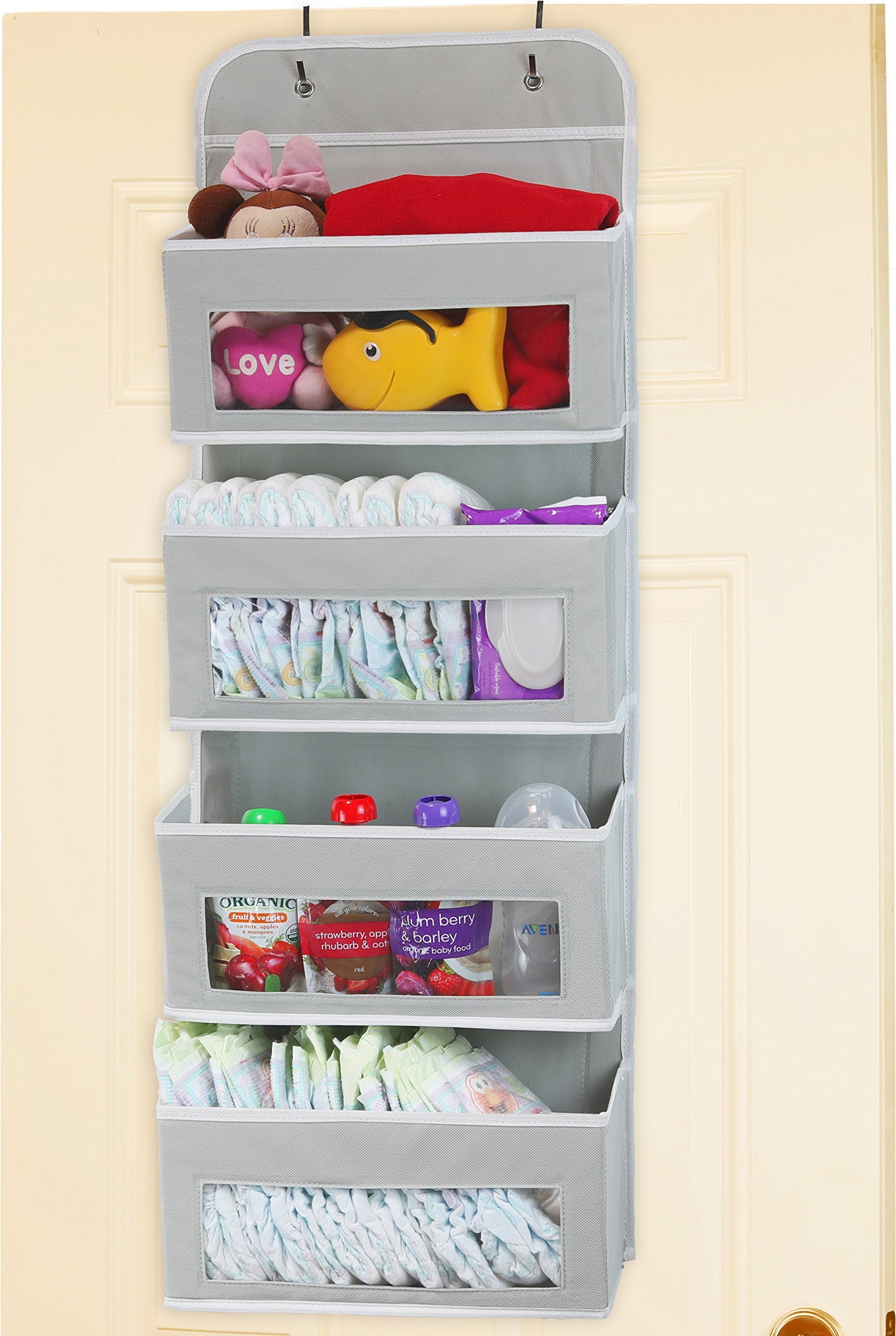 Sorbus Broom and Mop Wall Mounted Storage Organizer, Grey - Walmart.com