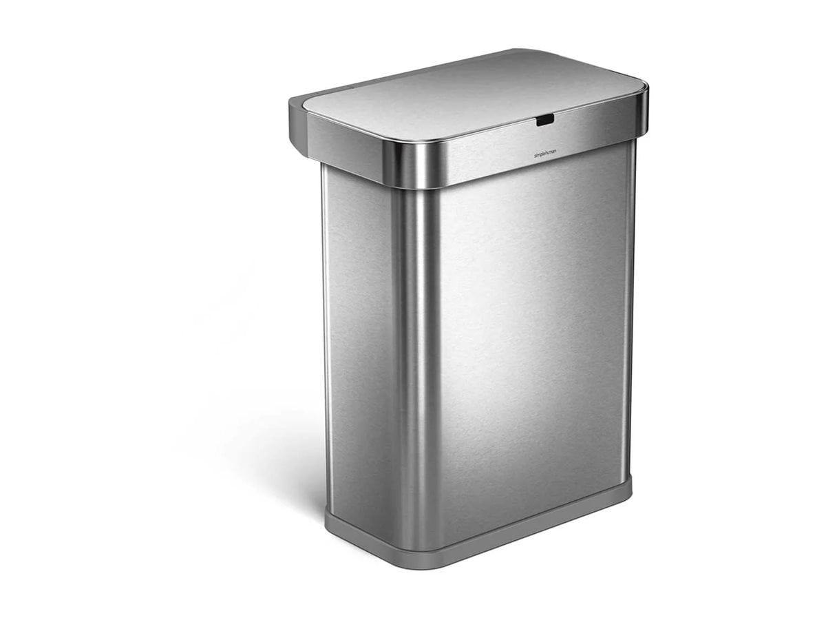 simplehuman Smart Trash Can 58L/15.3G, Rectangular, Sensor with Voice ...