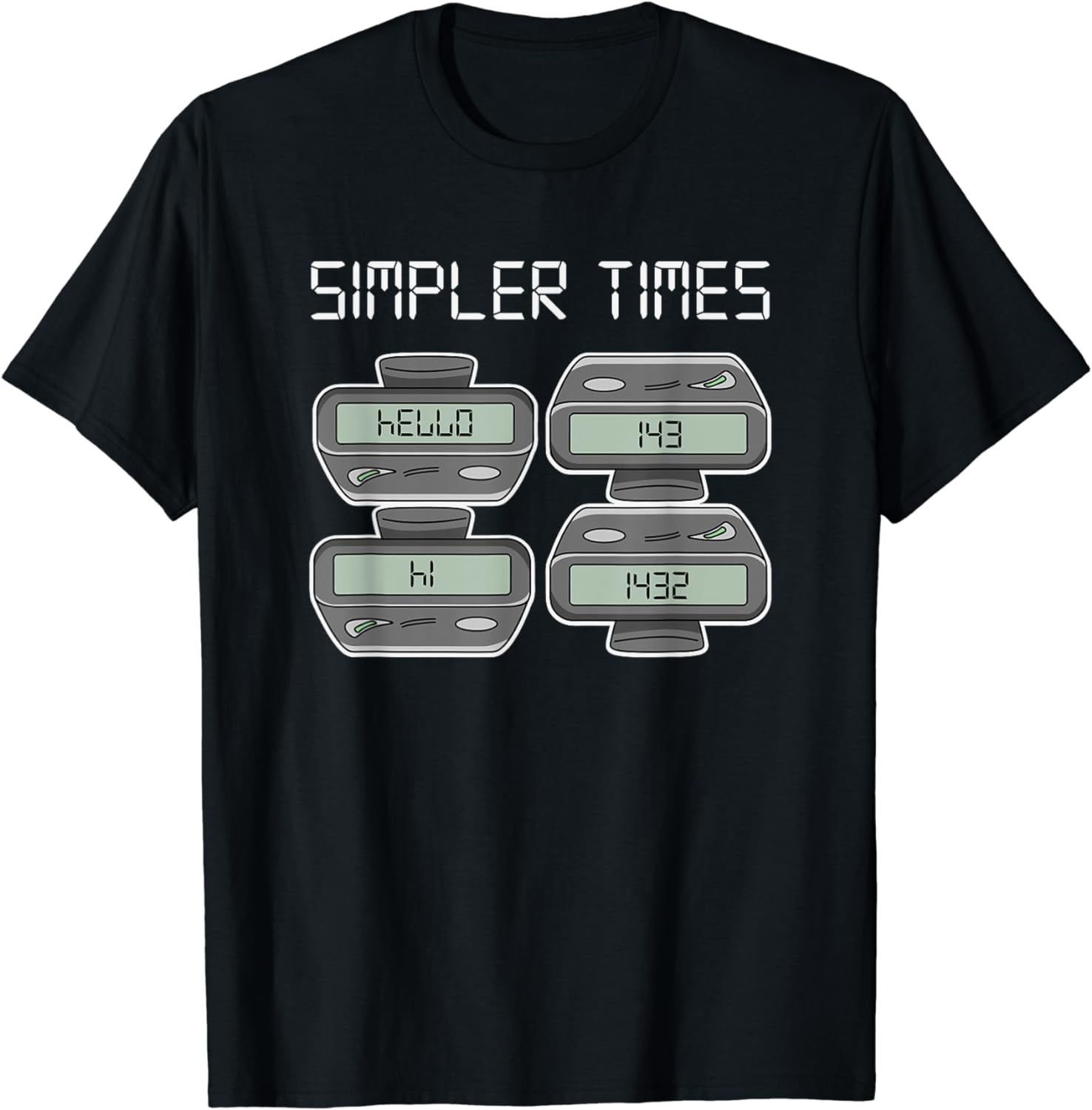 Simpler Times Pager/Beeper Message T-Shirt - Walmart.com