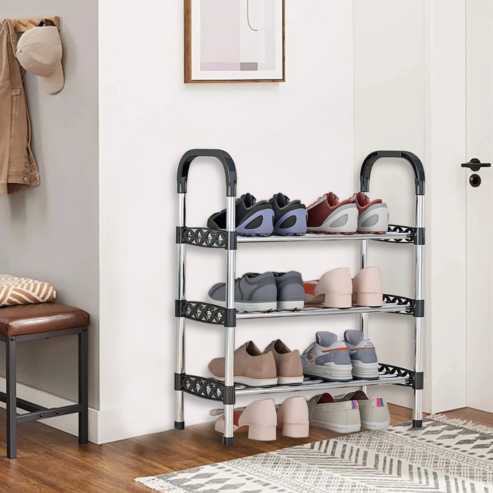 Simples Shoe Rack Galvanized Steel Pipe Household Door Shoe Storage ...