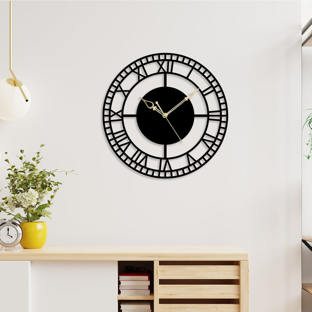 Simplest Roman Design Metal Wall Clock Elegant Modern Roman Metal Wall ...