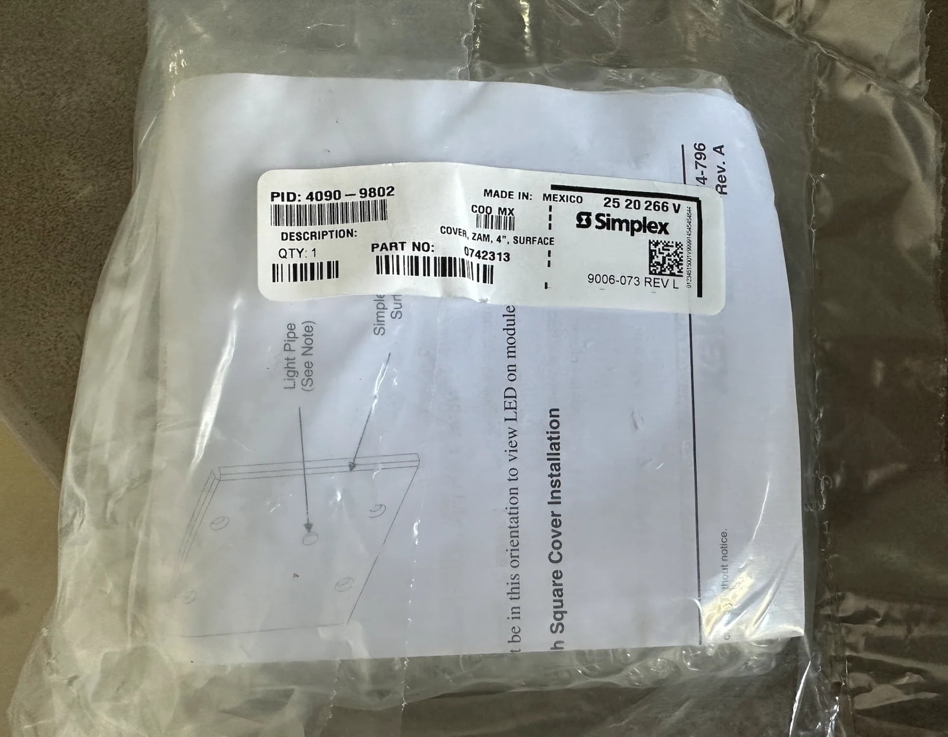 Simplex 0742313 Surface Cover 4" Zam - Walmart.com