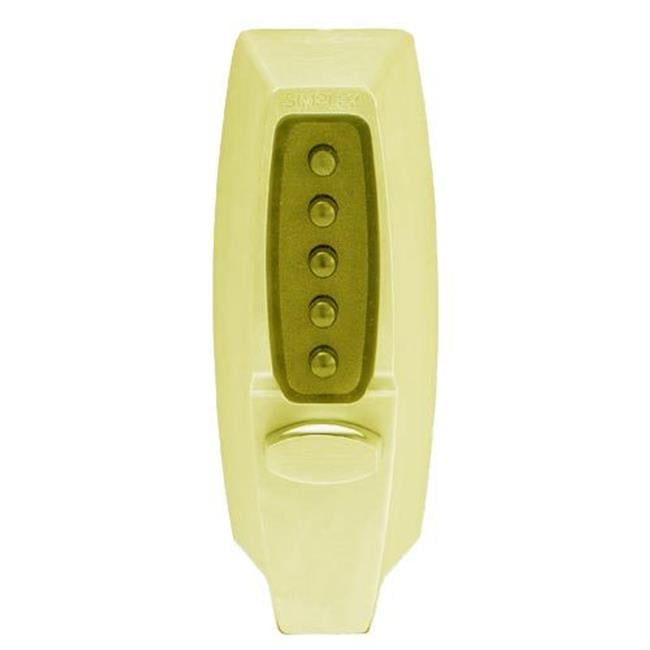 Simplex 7104-03 Pushbutton Keyless Latch Lock - Bright Brass - Walmart.com