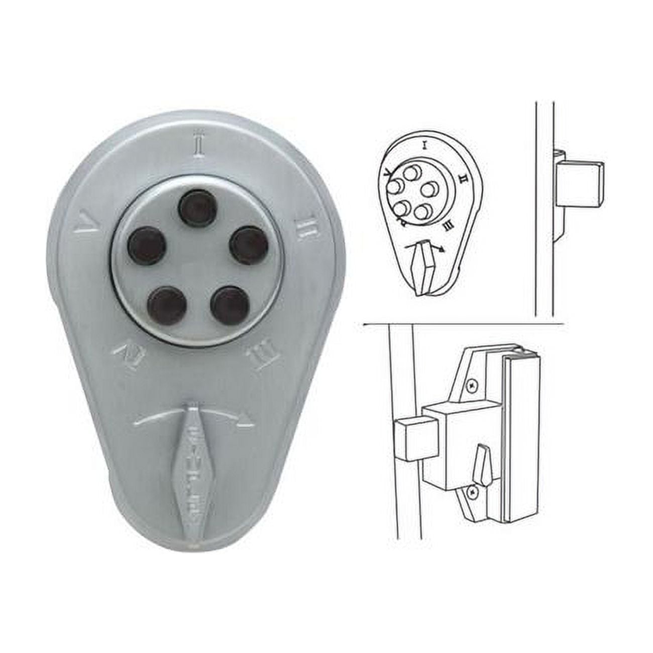 Simplex 9020000-26D Deadbolt Push Button Keyless Lock - Satin Chrome ...