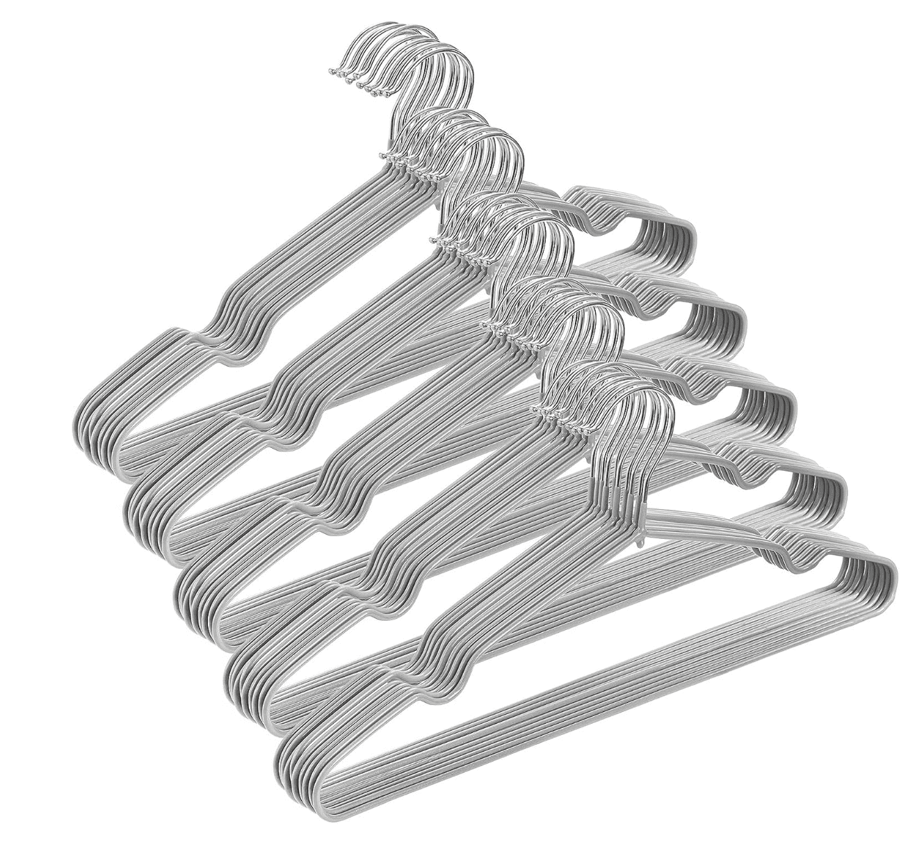 Simpli Furnished 120 Pack Non-Slip Metal Hangers, Grey - Walmart.com