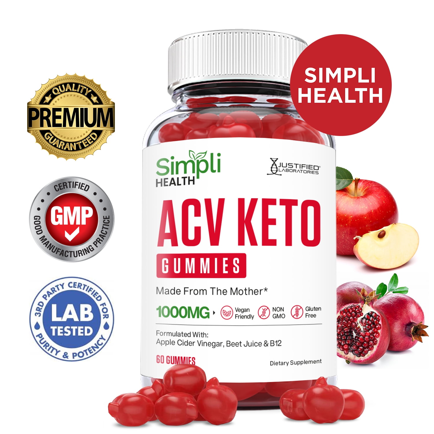 Simpli Health Keto ACV Gummies 1000MG Dietary Supplement 60 Gummys - Walmart.com