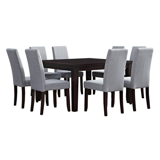 Simpli Home Acadian Solid Wood 9 Piece Dining Room Table Set - Walmart.com
