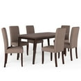 Simpli Home Acadian / Draper Contemporary Modern 7 Pc Dining Set with 6 Upholstered Parson ...