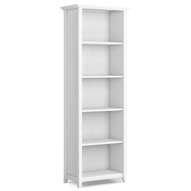 Simpli Home Acadian 72 inch Transitional Solid Wood 5 Shelf Bookshelf ...