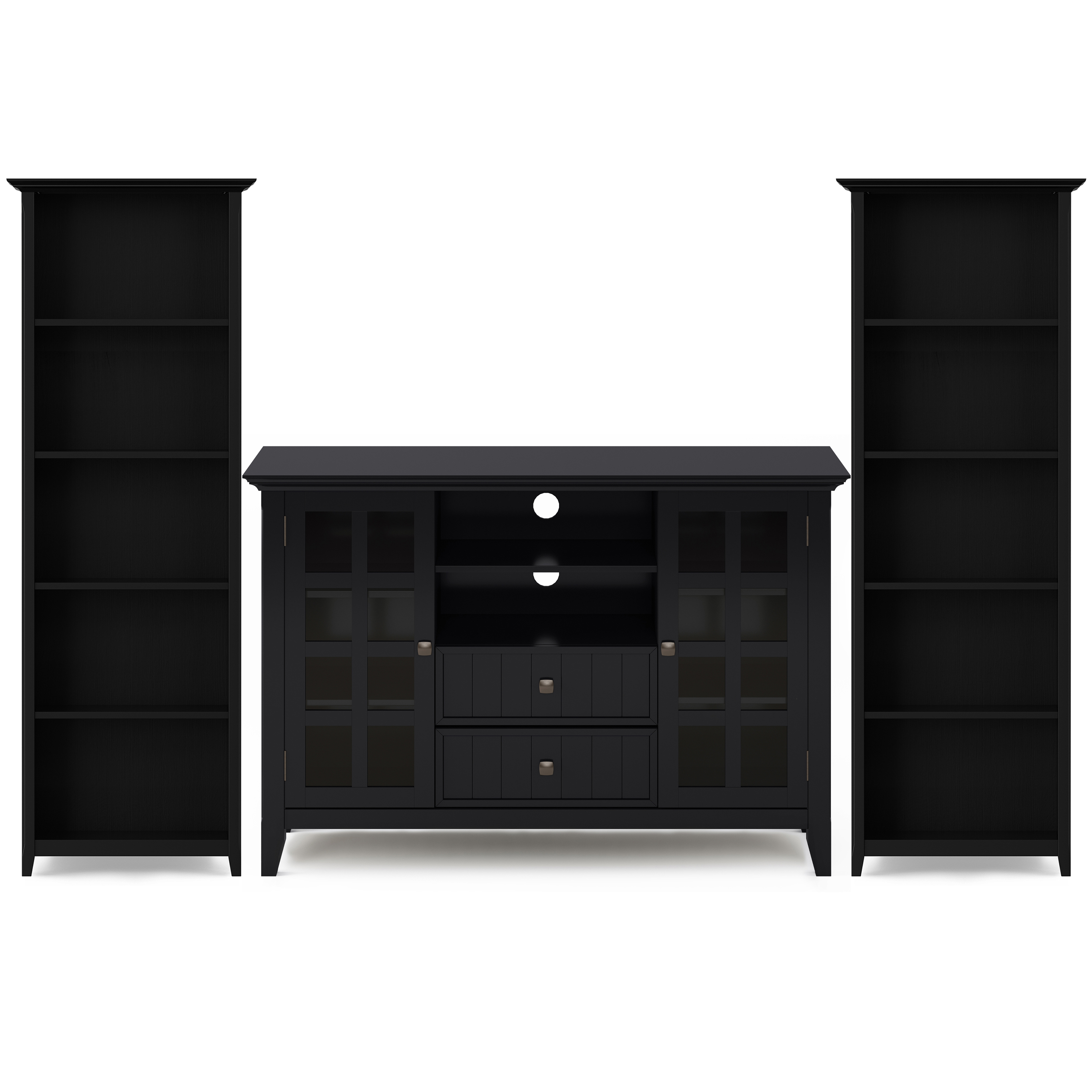 Simpli Home Acadian Solid Wood Transitional 53 inch Wide Tall TV Stand ...