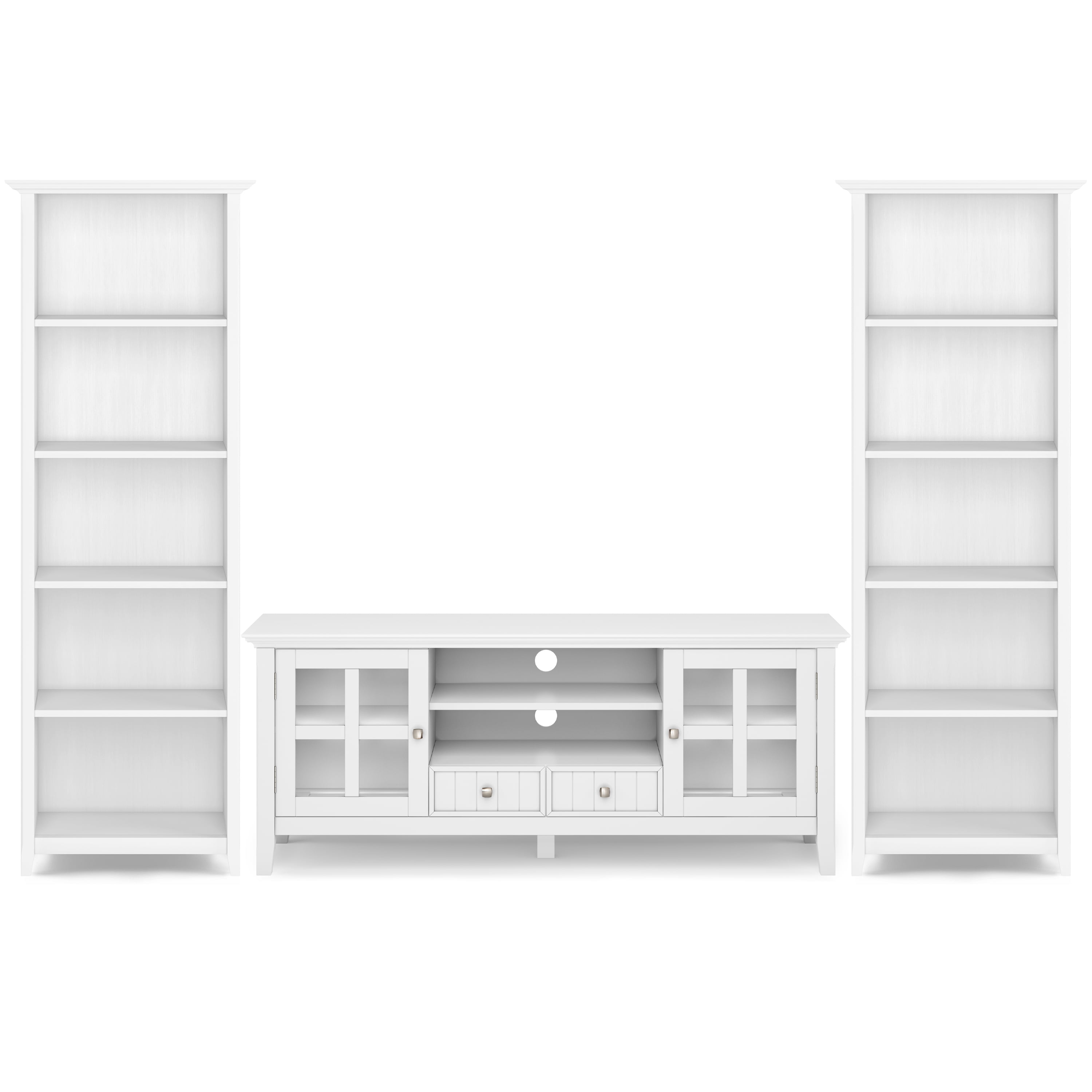 Acadian Solid Wood Transitional 60 inch Wide TV Stand with Two 26 inch ...