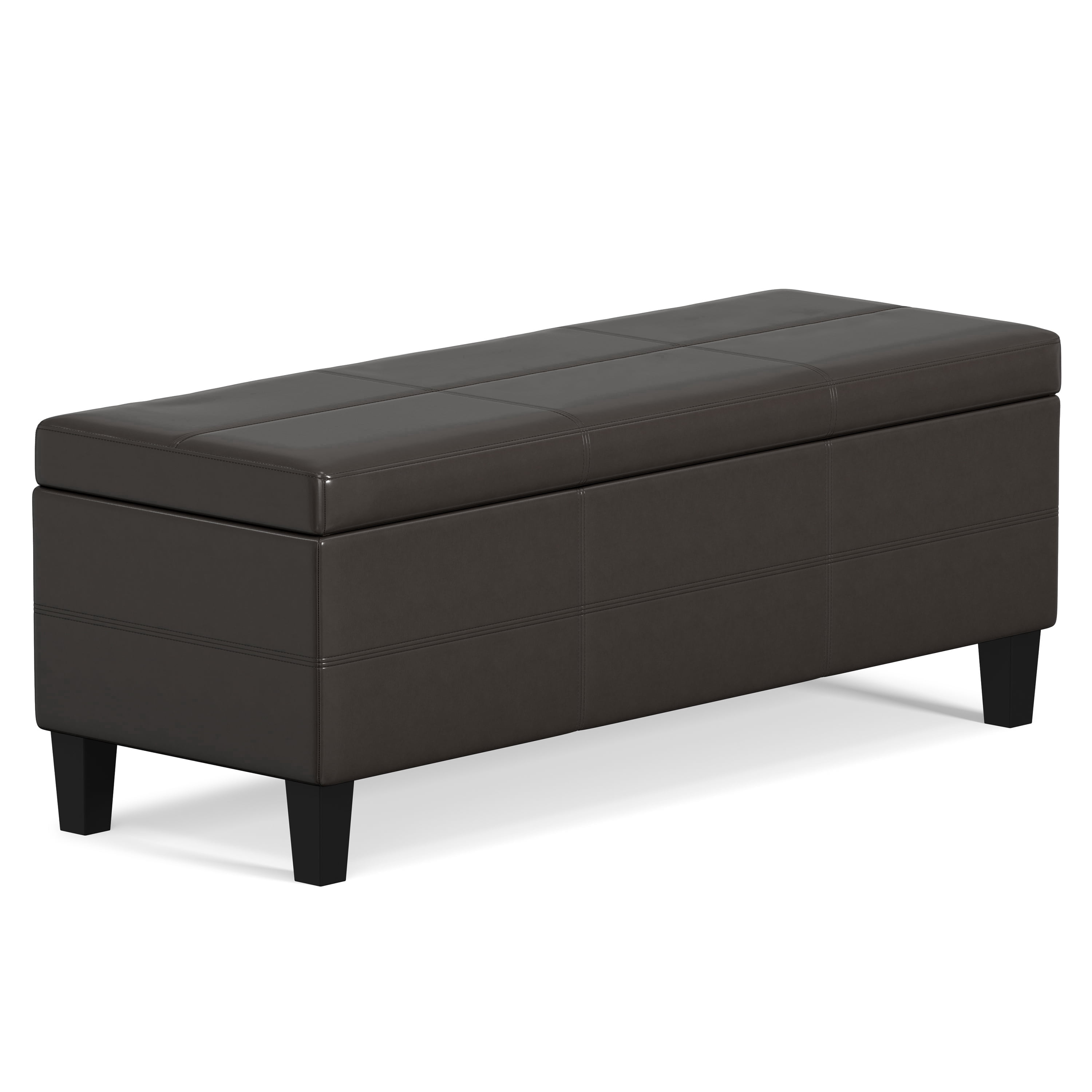 Afton 48 inch Wide Contemporary Rectangle Storage Ottoman Bench in ...