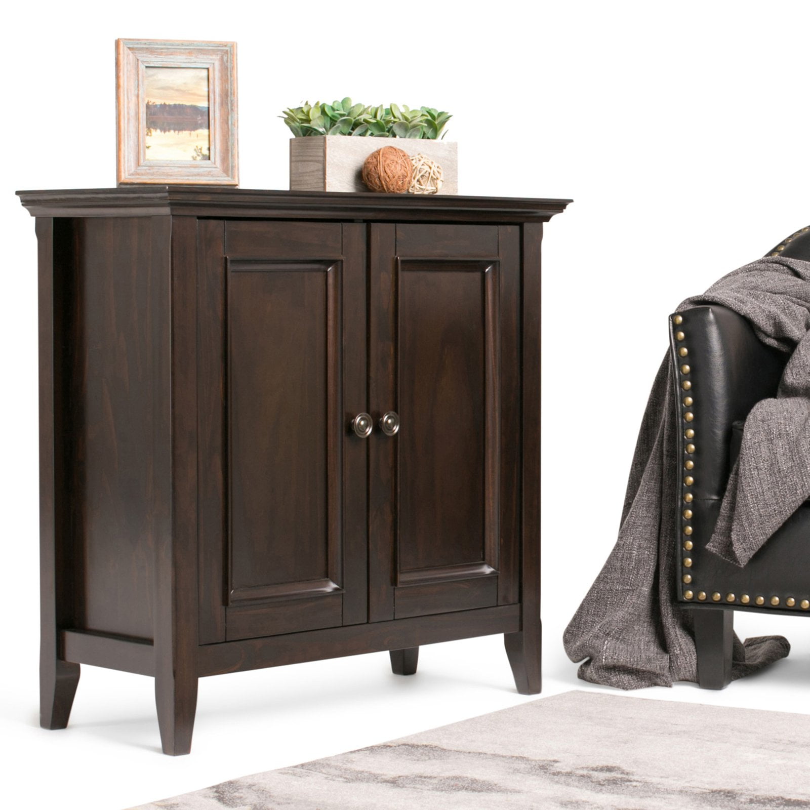 Simpli Home Amherst Low Storage Cabinet - Walmart.com