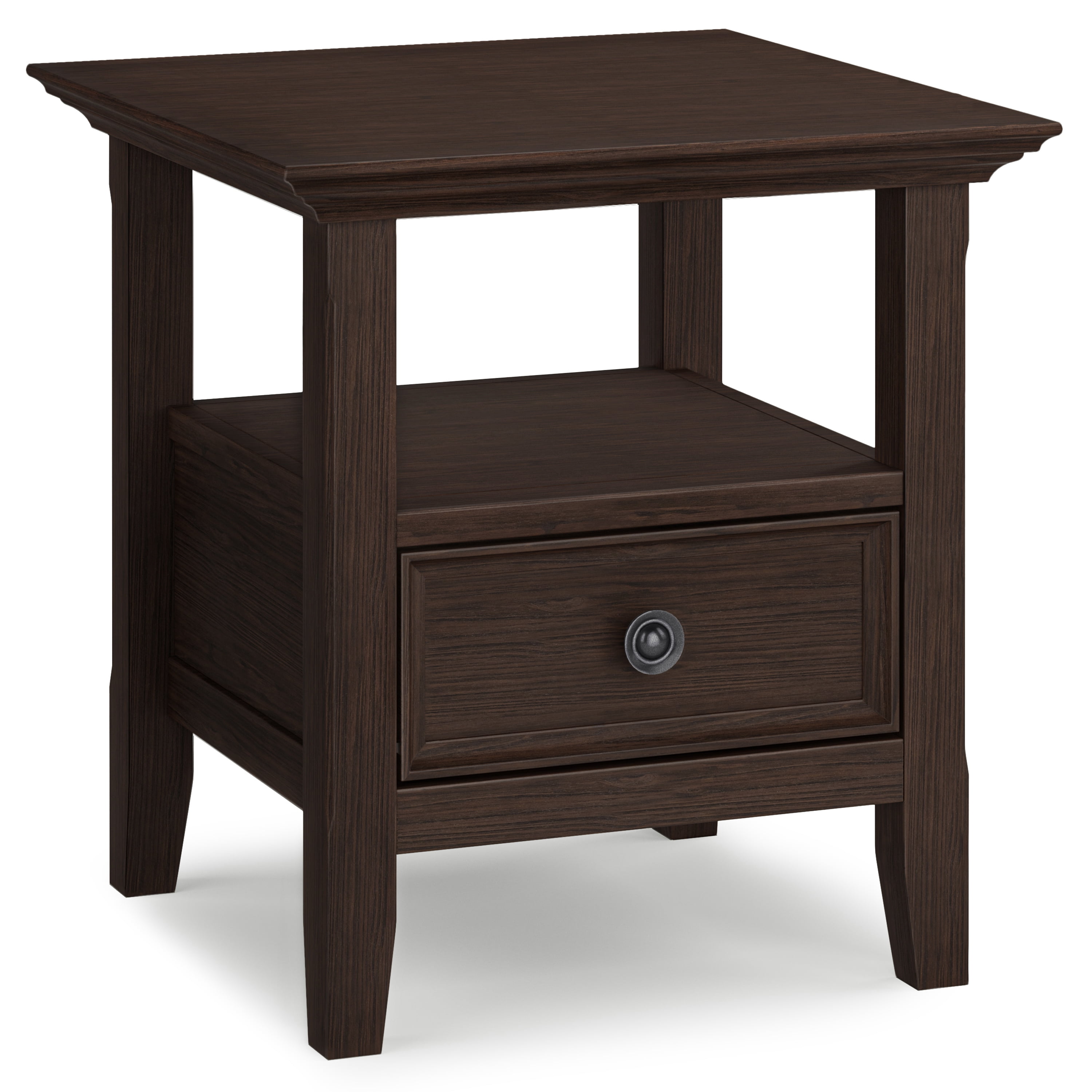 Simpli Home Amherst SOLID WOOD 19 inch Wide Square Traditional End ...