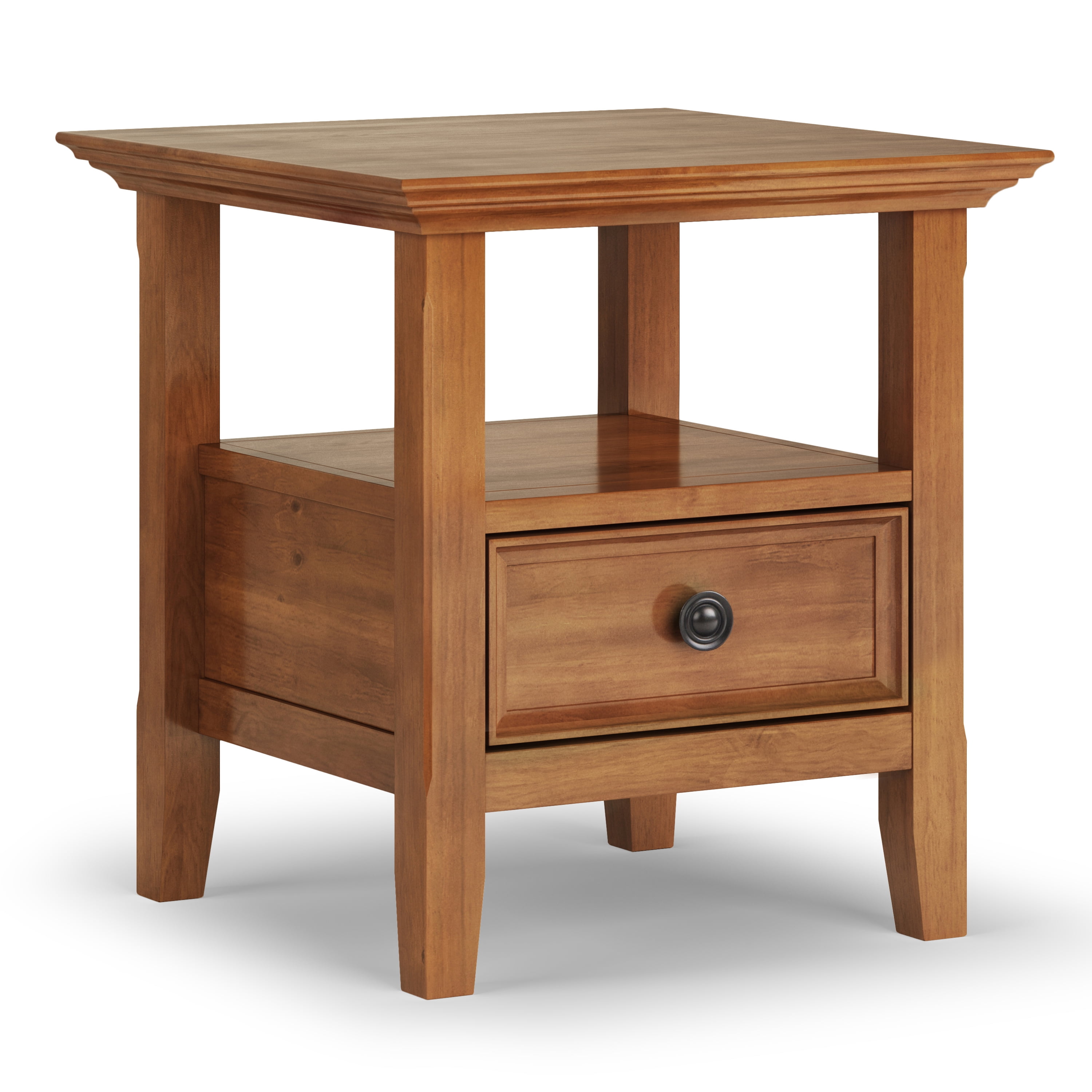 Simpli Home Amherst SOLID WOOD 19 inch Wide Square Traditional End ...