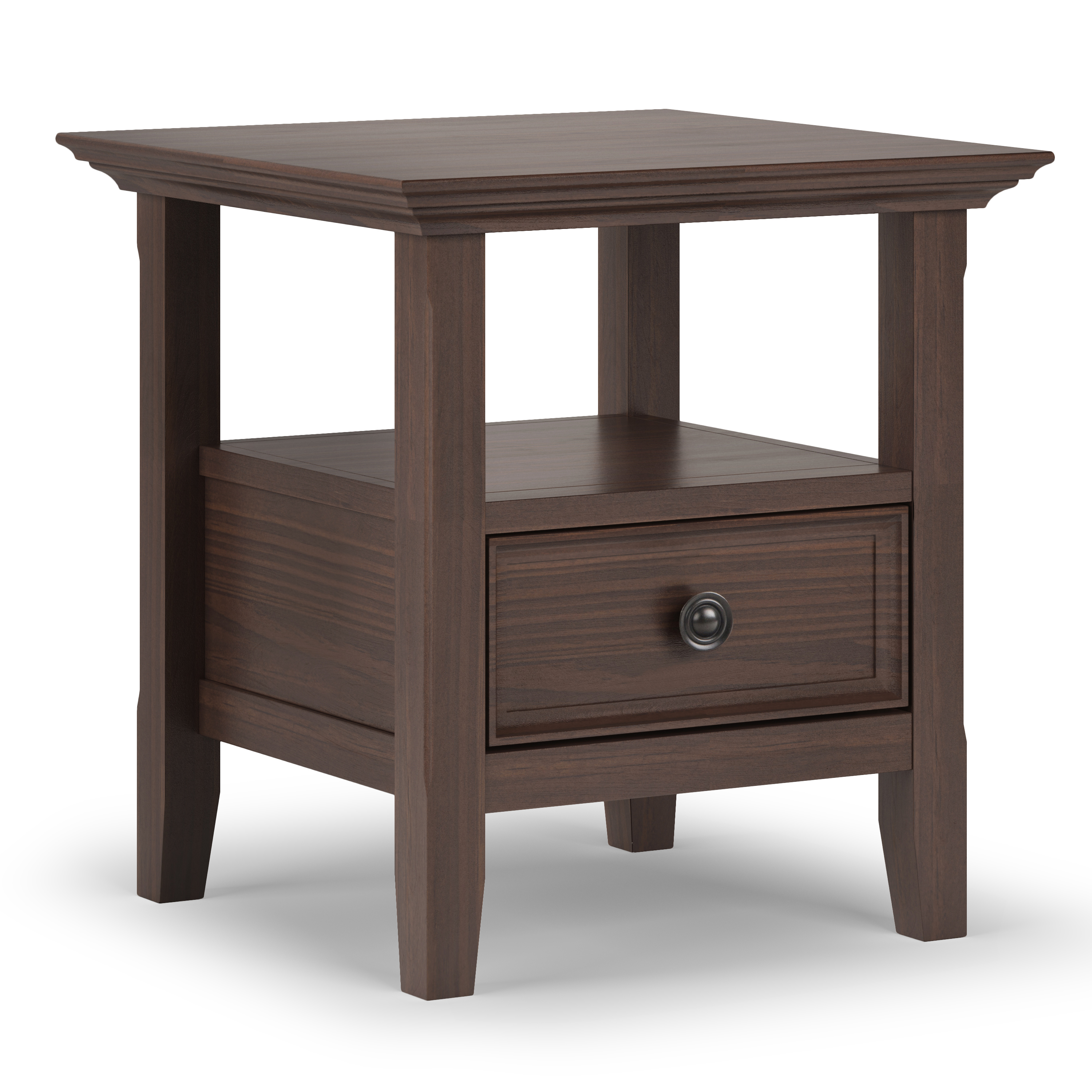 Simpli Home Amherst SOLID WOOD 19 inch Wide Square Traditional End ...