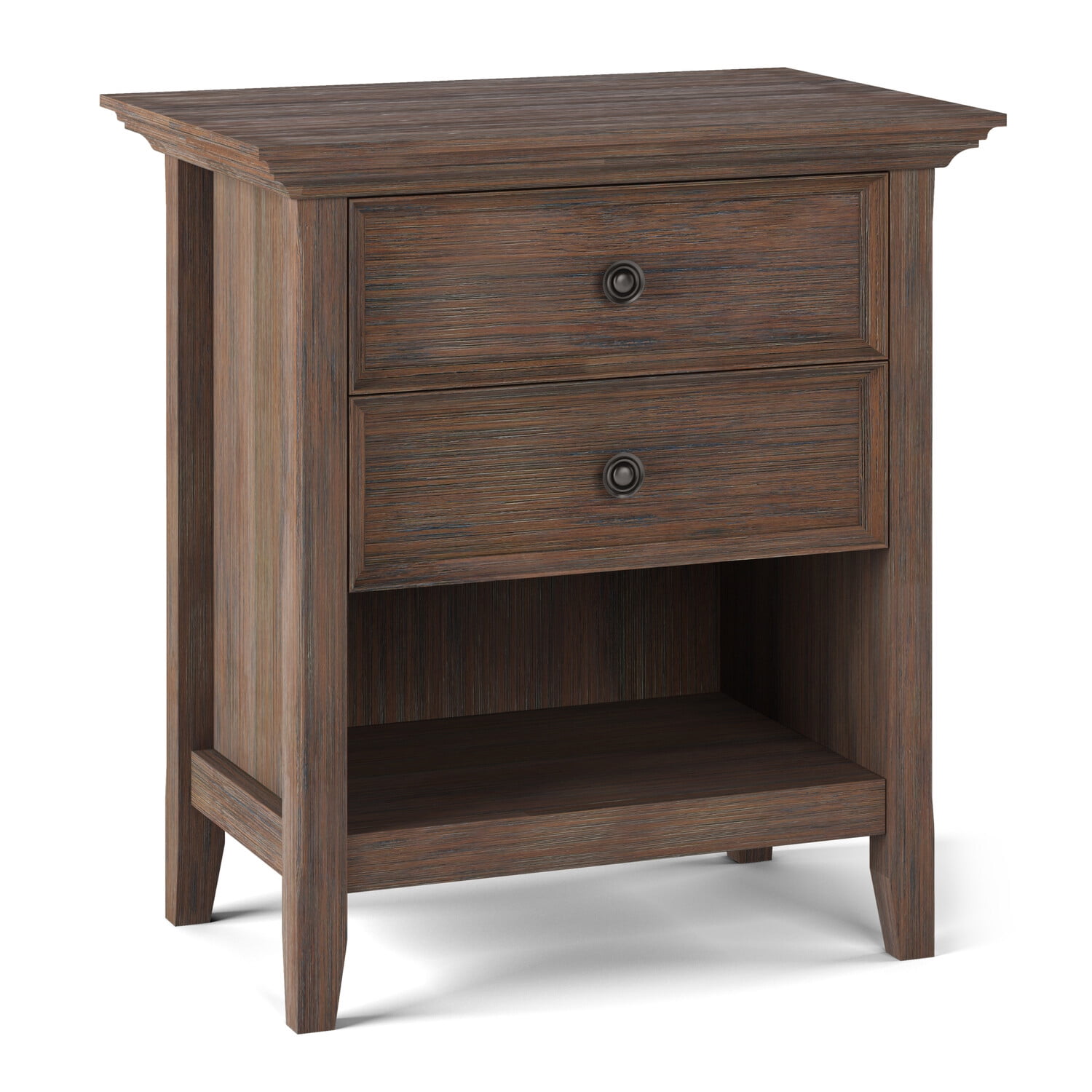 Simpli Home Amherst SOLID WOOD 24 inch Wide Bedside Nightstand Table in ...