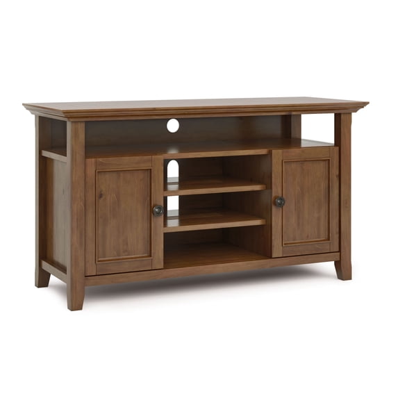 Simpli Home Amherst 54 inch Wide Solid Wood Transitional TV Stand in ...