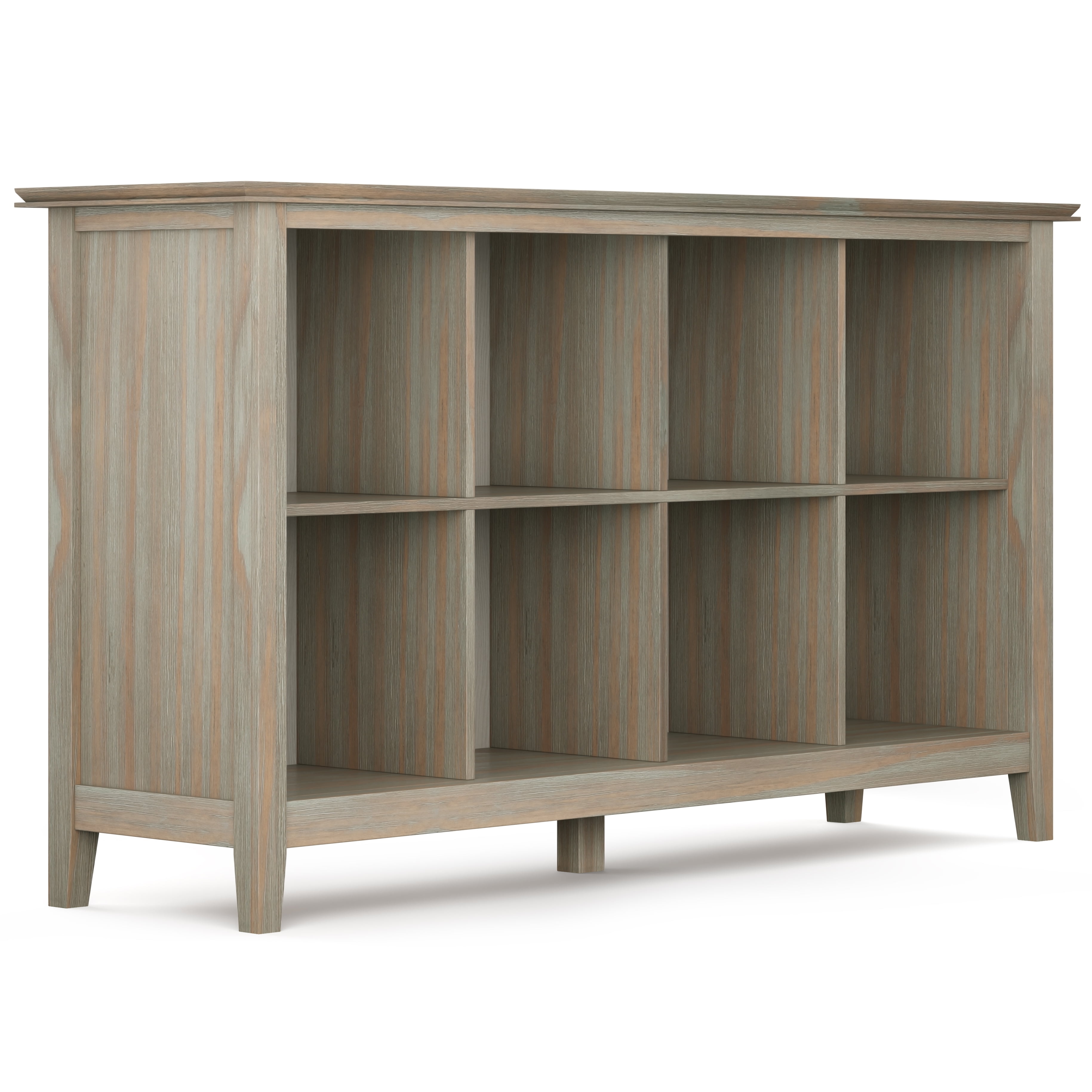 Simpli Home Artisan 8 Cube Storage Sofa Table in Distressed Grey ...