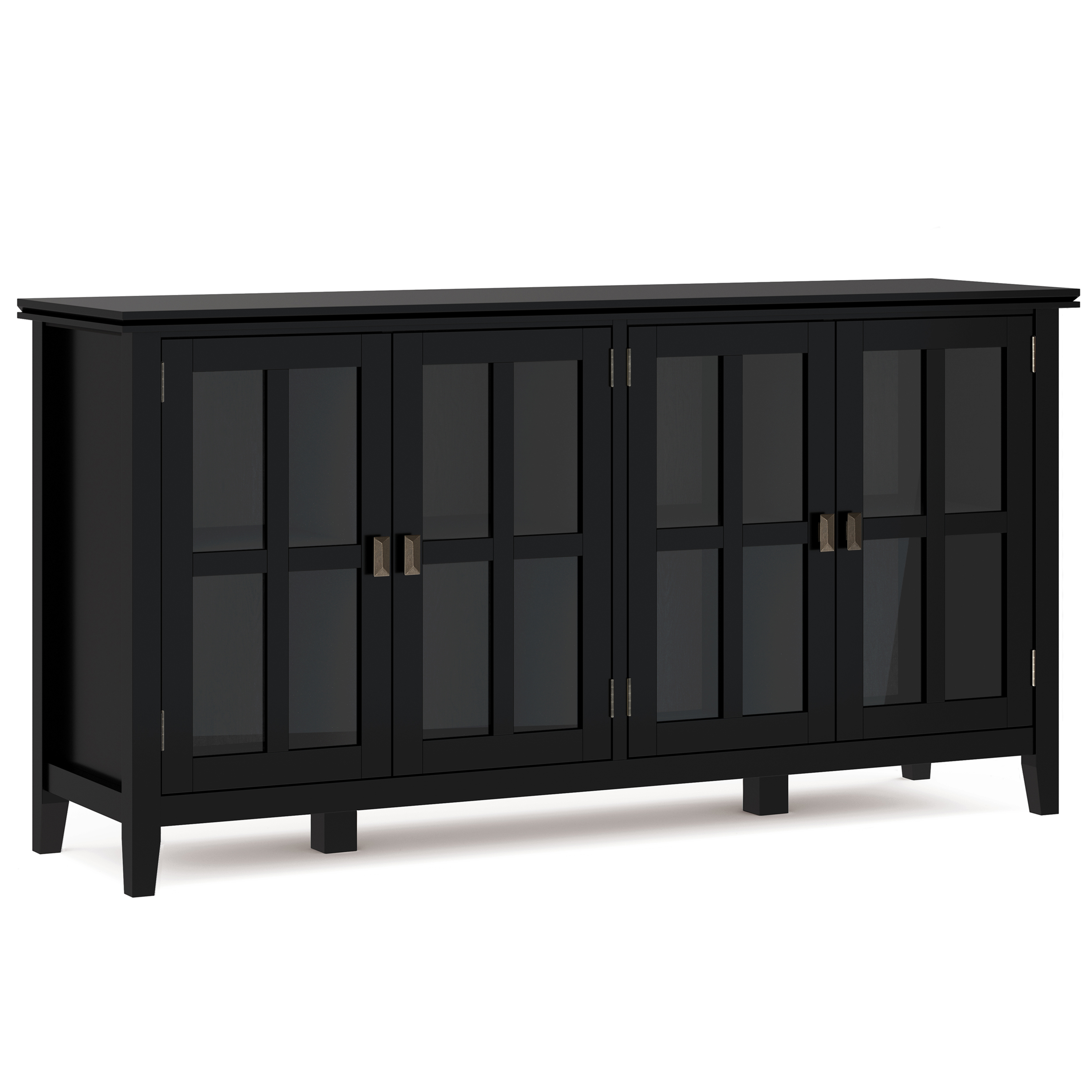 Simpli Home Artisan SOLID WOOD 66 inch Wide Wide 4 Door Storage Cabinet ...