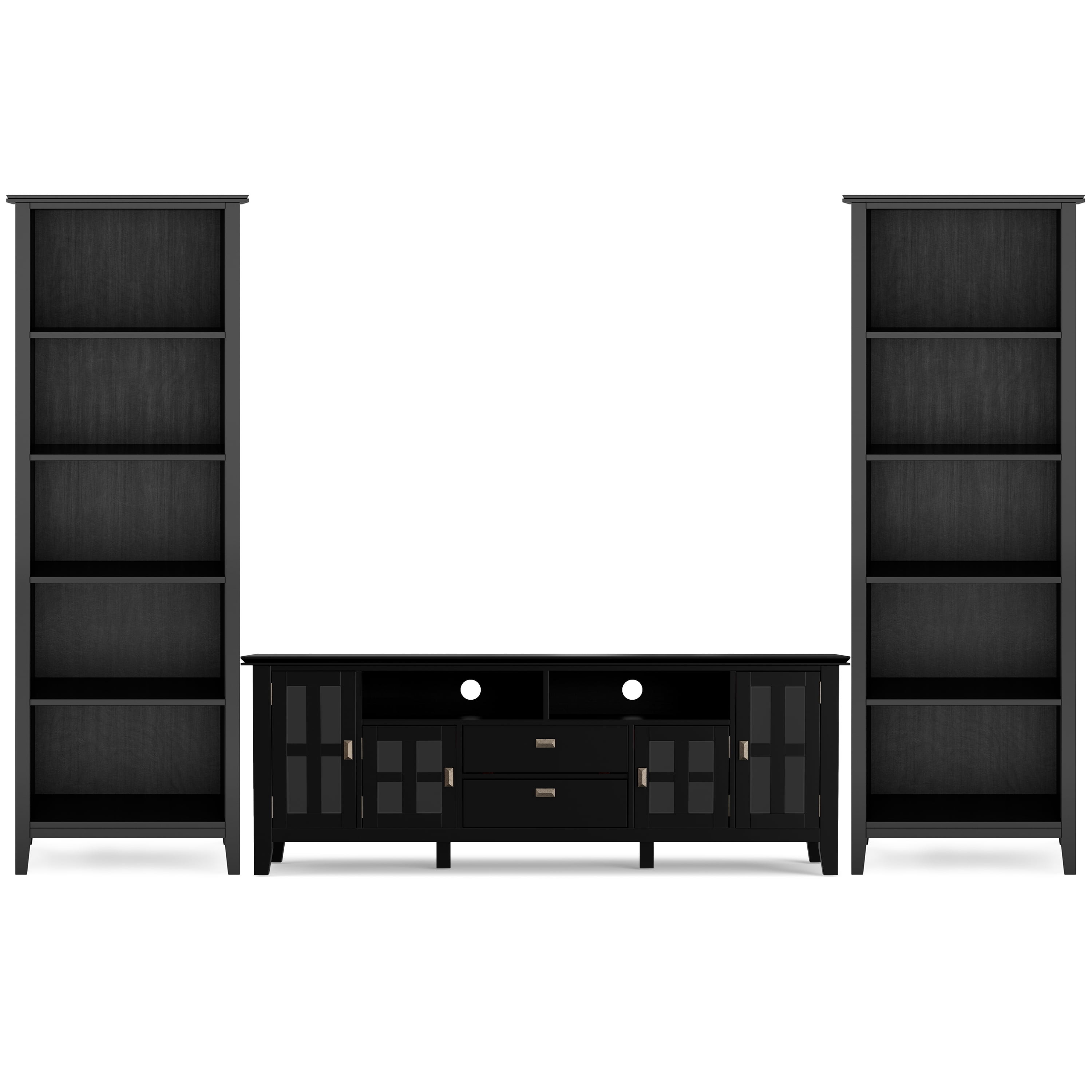 Artisan Solid Wood Contemporary 72 inch Wide TV Stand with Two 26 inch ...