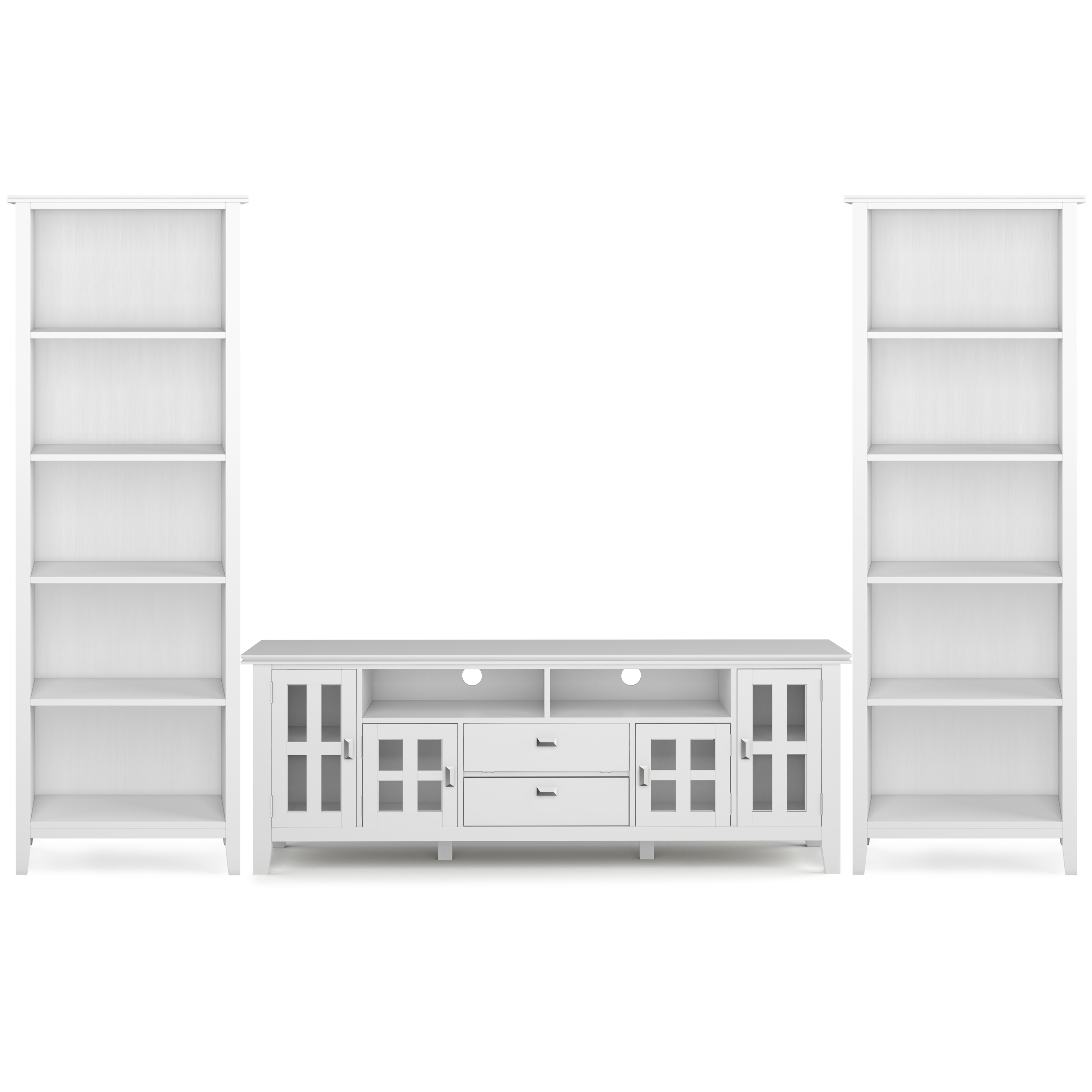 Artisan Solid Wood Contemporary 72 inch Wide TV Stand with Two 26 inch ...