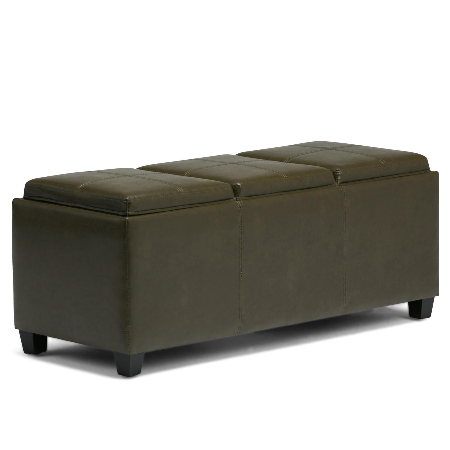 Simpli Home Avalon Extra Large Storage Ottoman with 3 Serving Trays ...