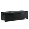 Simpli Home Avalon Modern Faux Leather Large Storage Ottoman Bench for ...