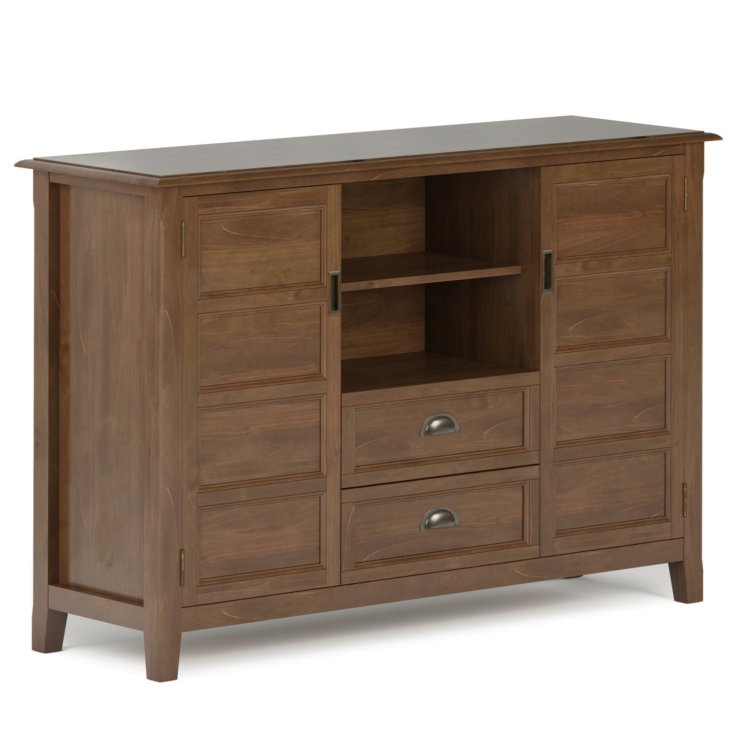 Simpli Home Burlington Solid Wood Entertainment Center, TV Media Stand ...