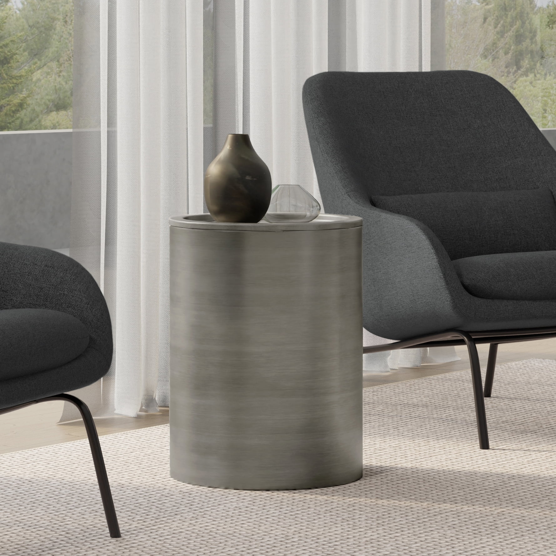 Simpli Home Corbin Industrial 16 inch Wide Metal Metal Side Table in ...