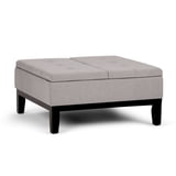 Simpli Home Dover 36 inch Wide Contemporary Square Coffee Table Storage ...