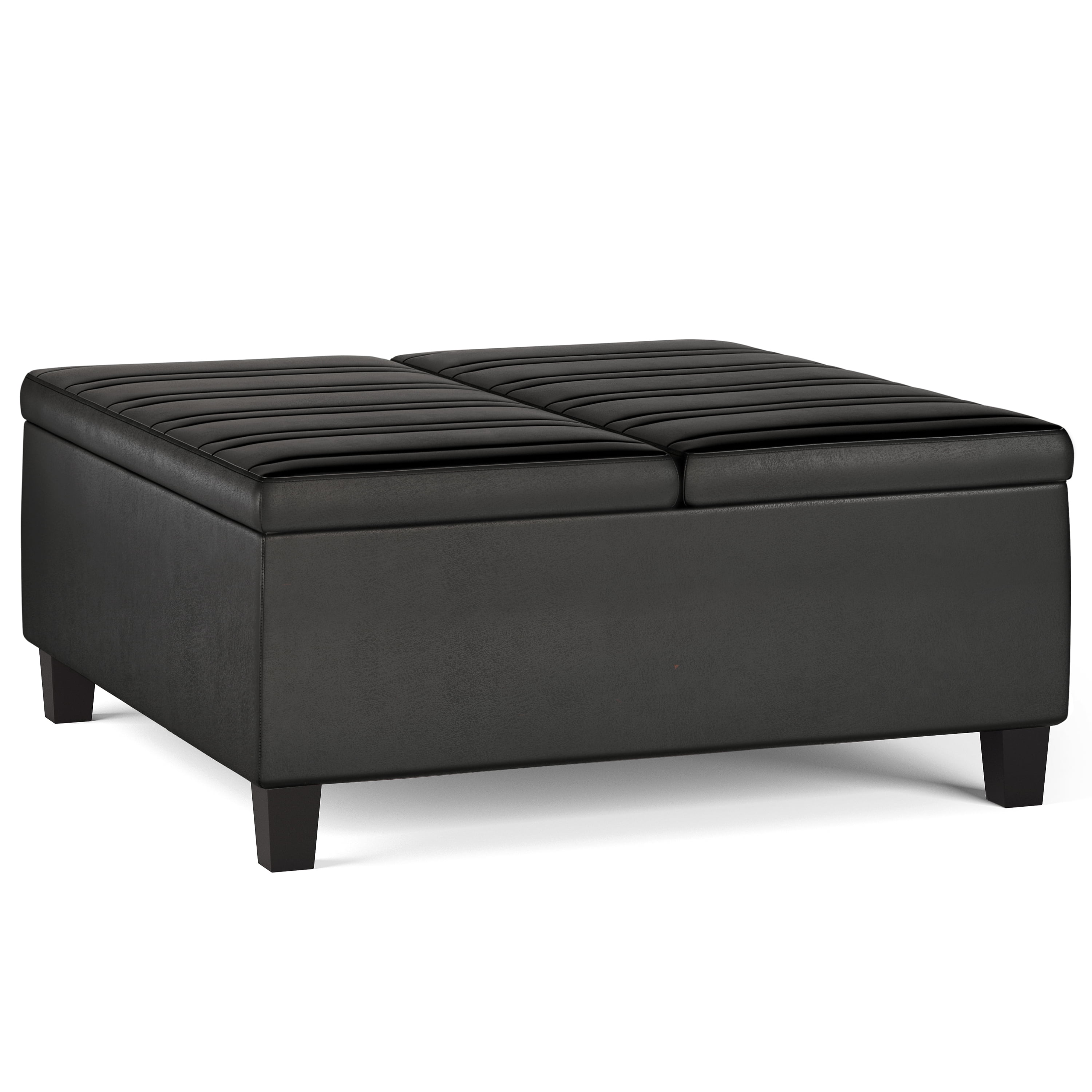 Simpli Home Ellis 36 inch Wide Contemporary Square Coffee Table Storage ...