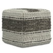 Simpli Home Sweeney Boho Square Pouf in Brown Handloom Woven Pattern - Walmart.com