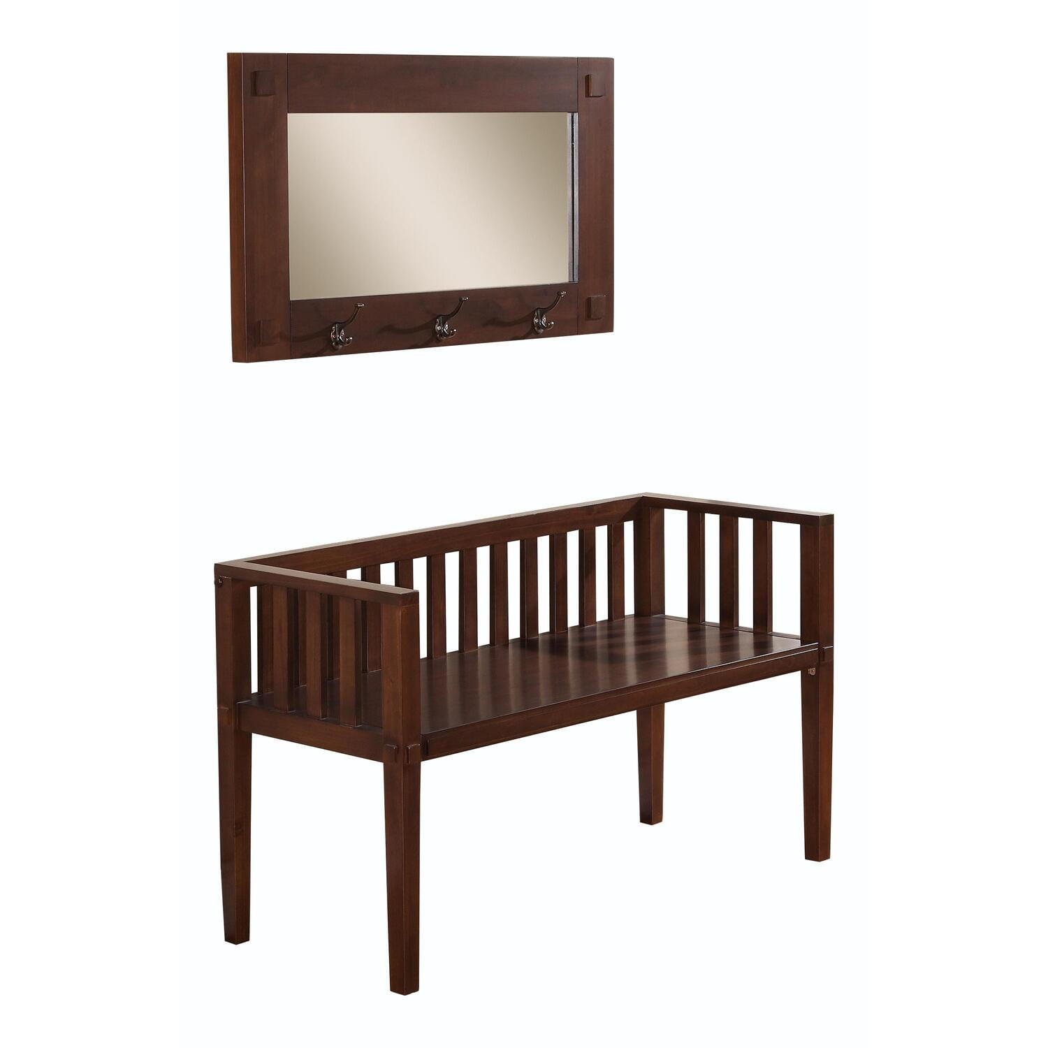 Simpli Home Greyson Entryway Storage Bench with Mirror - Walmart.com