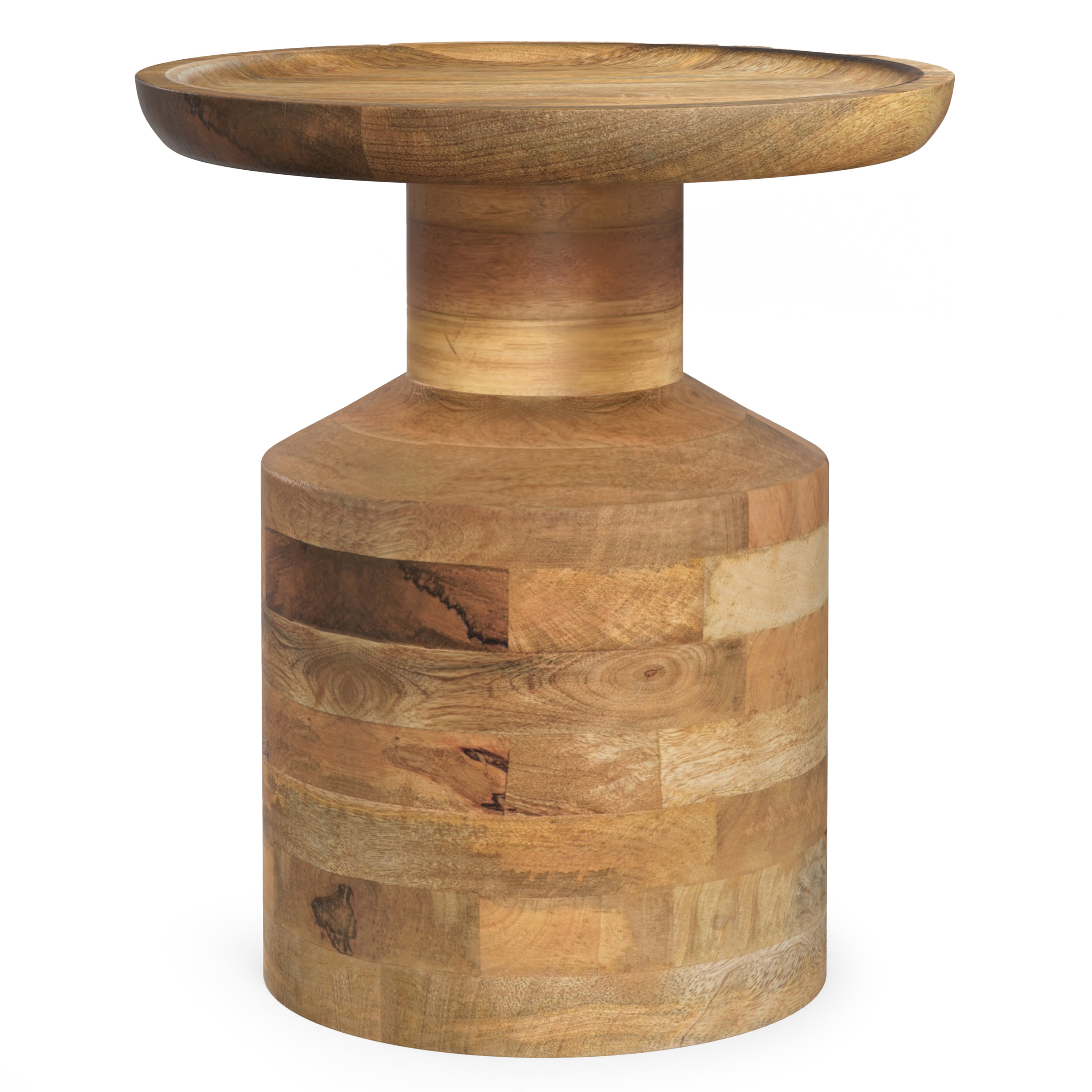 Haynes 16 inch Wide Solid Mango Boho Accent Table in Natural, Assembled ...