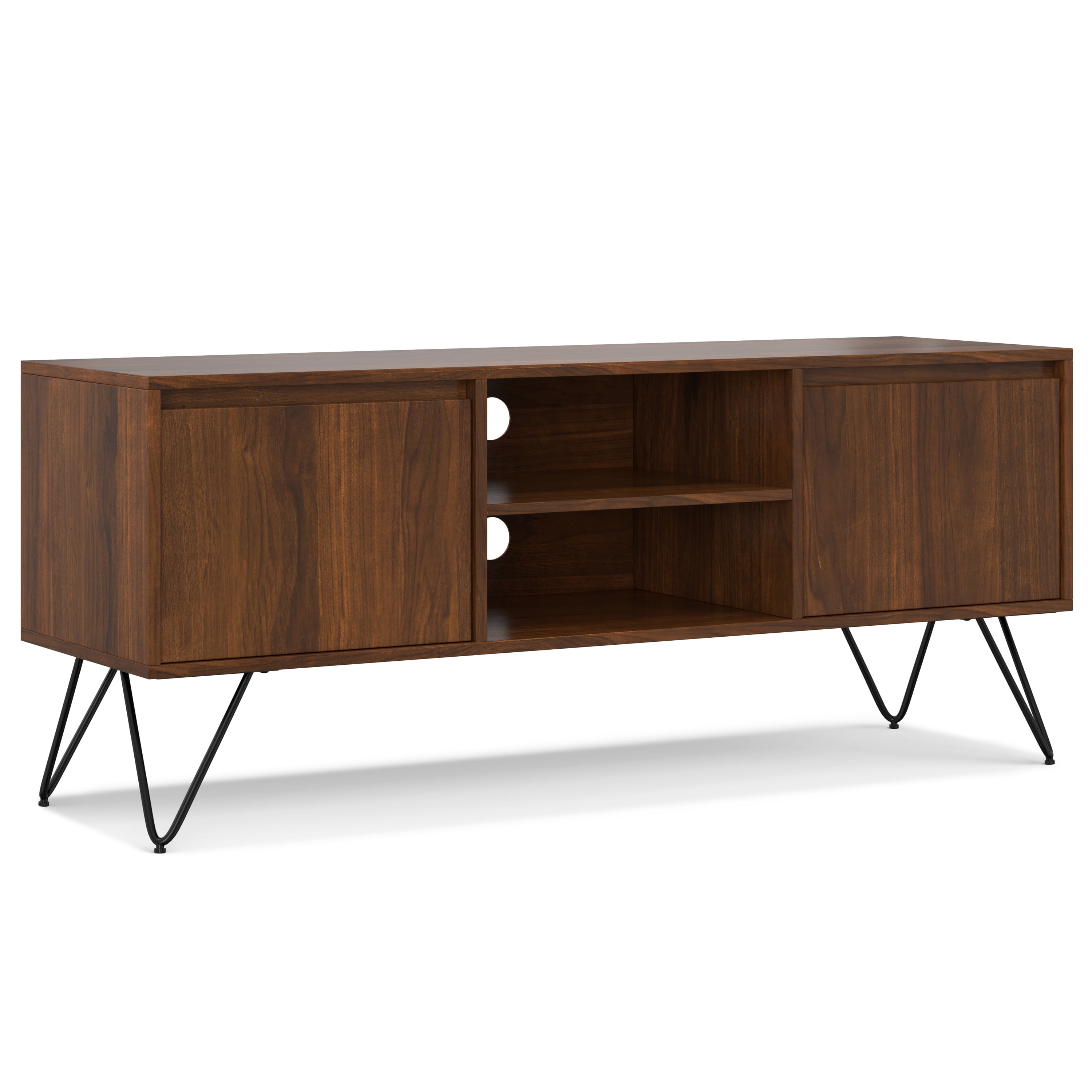 Simpli Home Hunter 60 inch Wide Industrial TV Media Stand in WALNUT ...