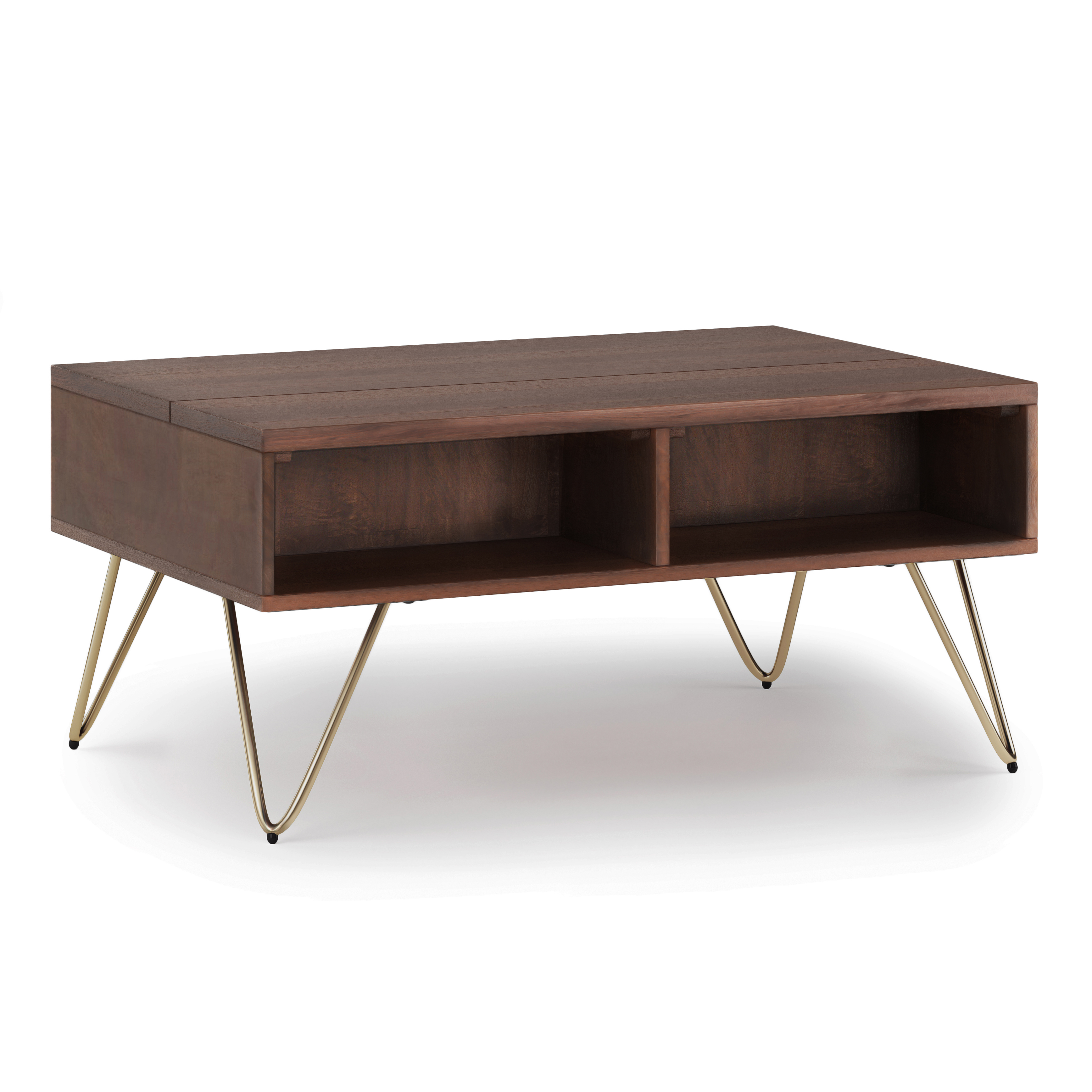 Simpli Home Hunter SOLID MANGO WOOD and Metal 36 inch Wide Rectangle ...