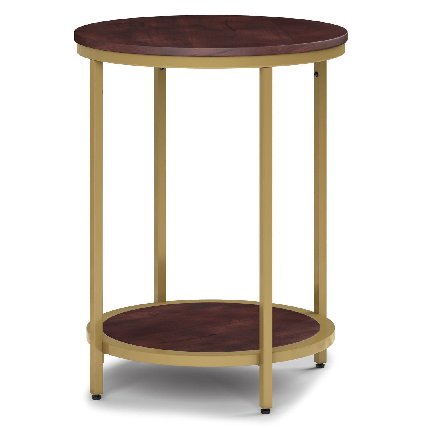 Simpli Home Jenna Industrial 18" Metal Round Accent Side Table in Dark ...
