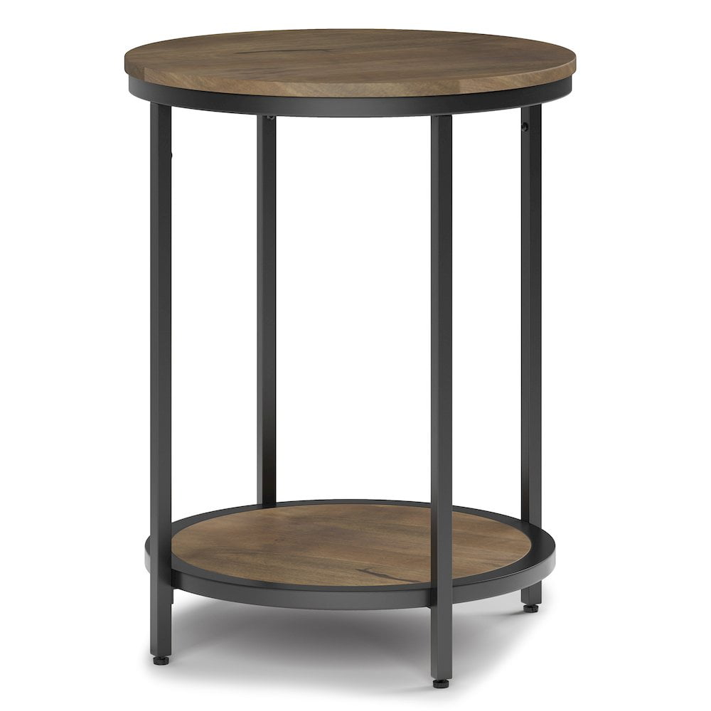 Jenna Industrial 18 inch Wide Metal Round Accent Side Table in Warm ...