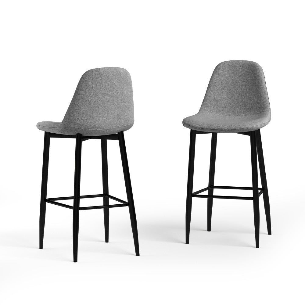 Simpli Home Laurel Counter Height Stool in Slate Gray Linen - Walmart.com