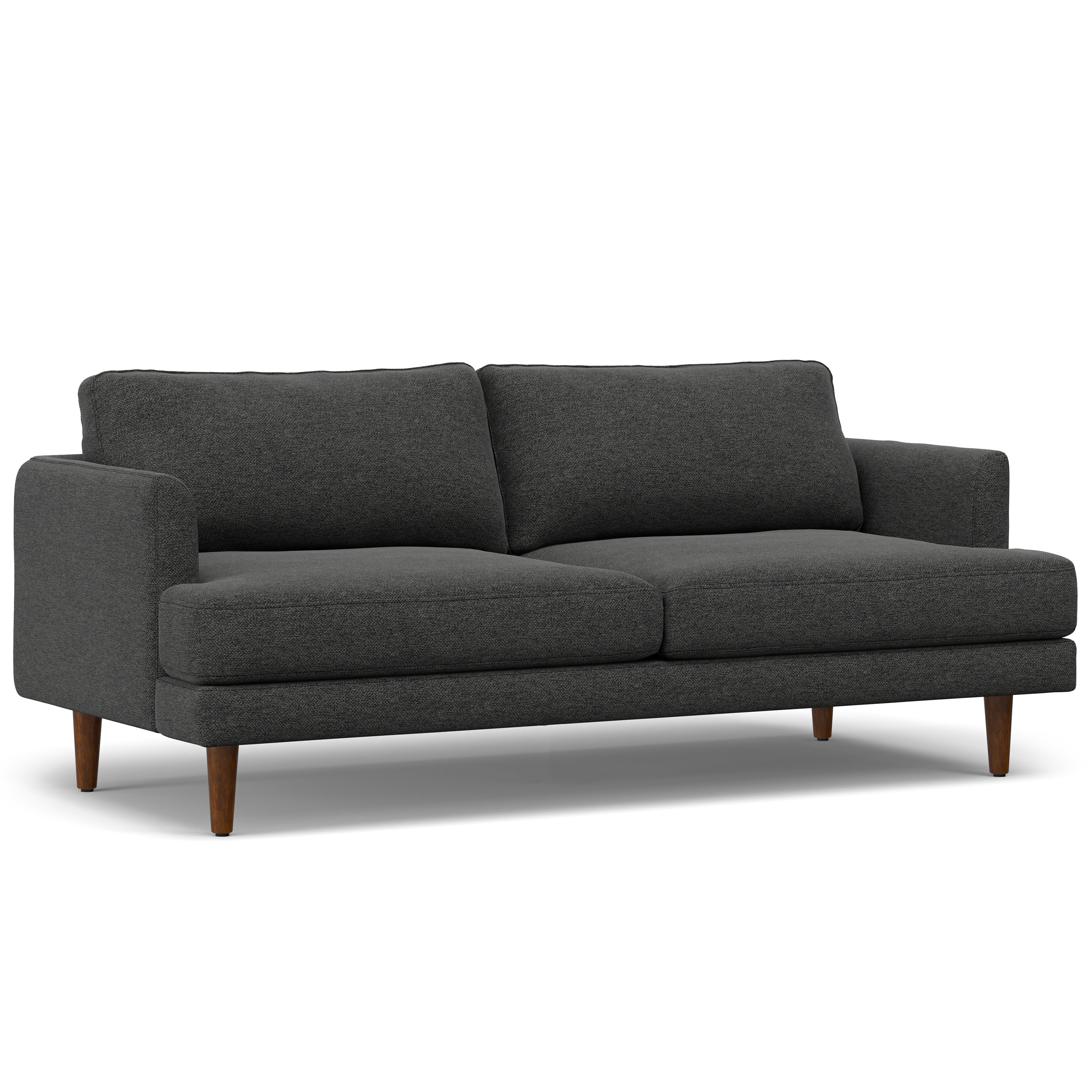 Simpli Home Livingston Mid-Century Modern 76 inch Wide Sofa in Charcoal ...
