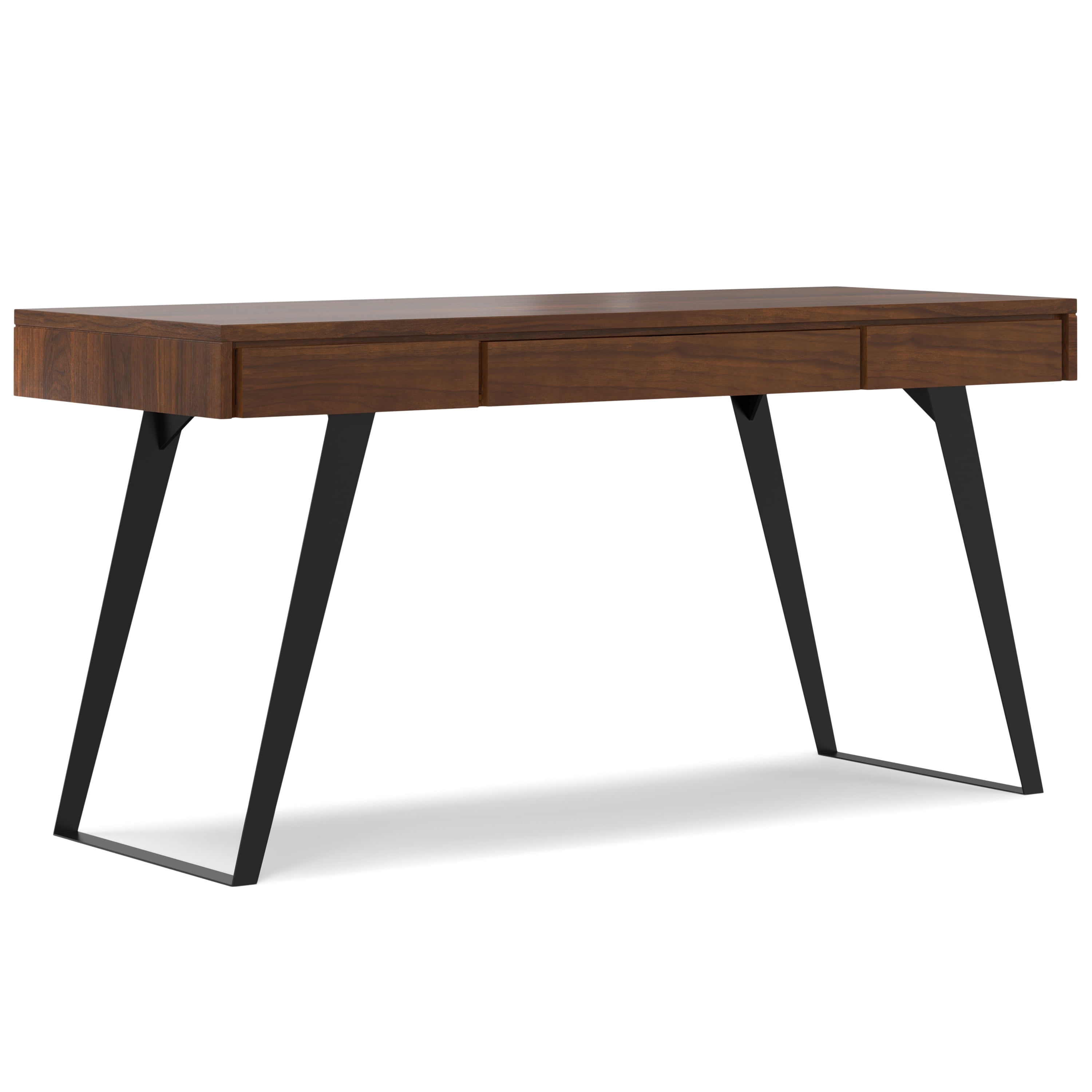 Simpli Home Lowry Modern Industrial 54 inch Wide Desk in Walnut ...