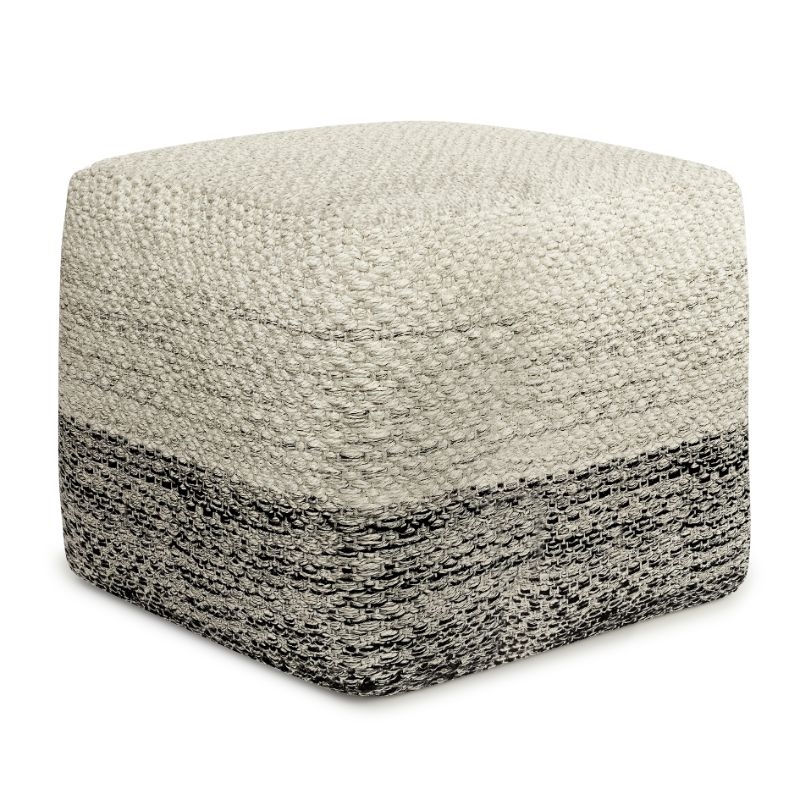 LR Home Fluffy Faux Fur White Polyester Indoor Pouf 18" x 14" - Walmart.com