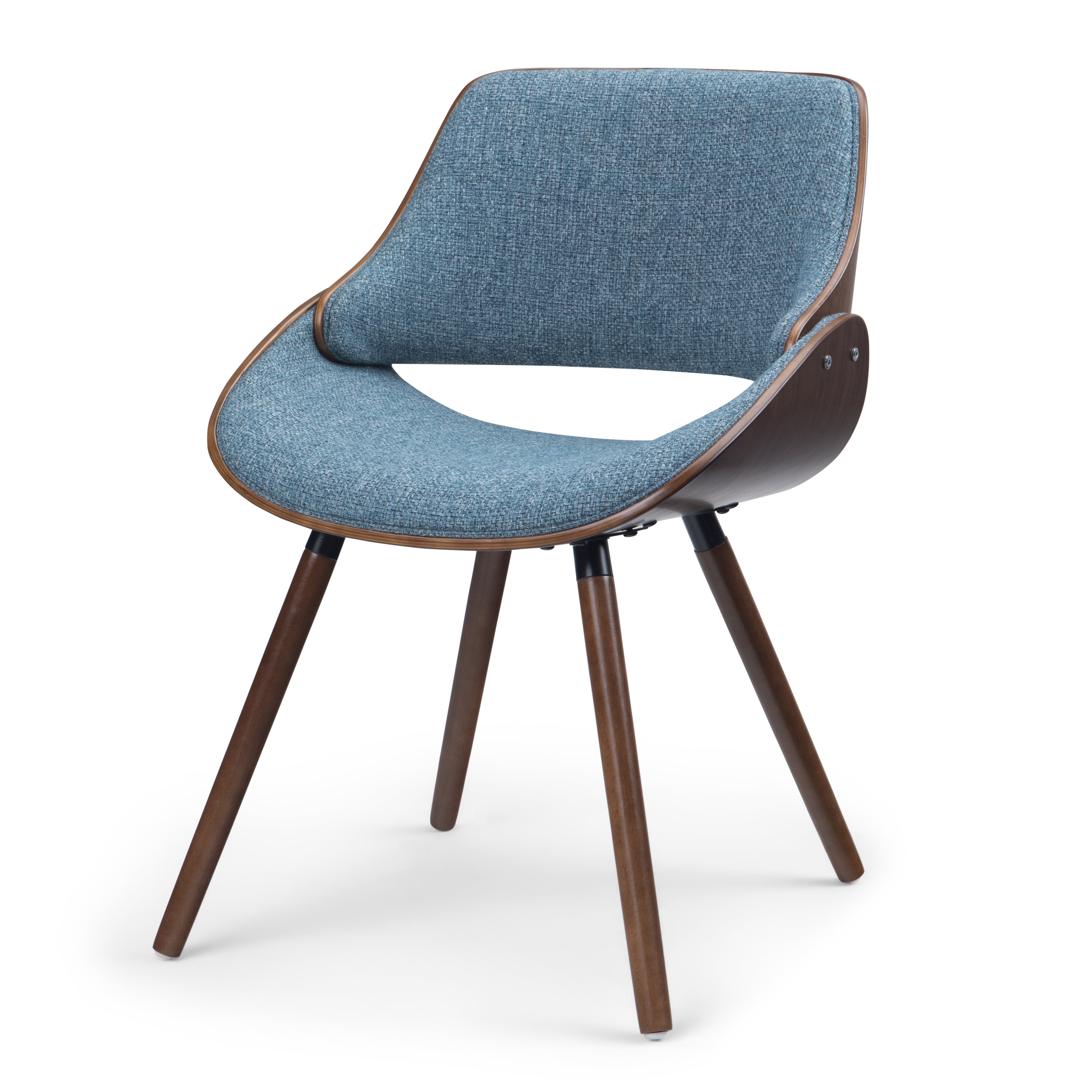 Simpli Home Malden Bentwood Dining Chair with Wood Back in Denim Blue ...