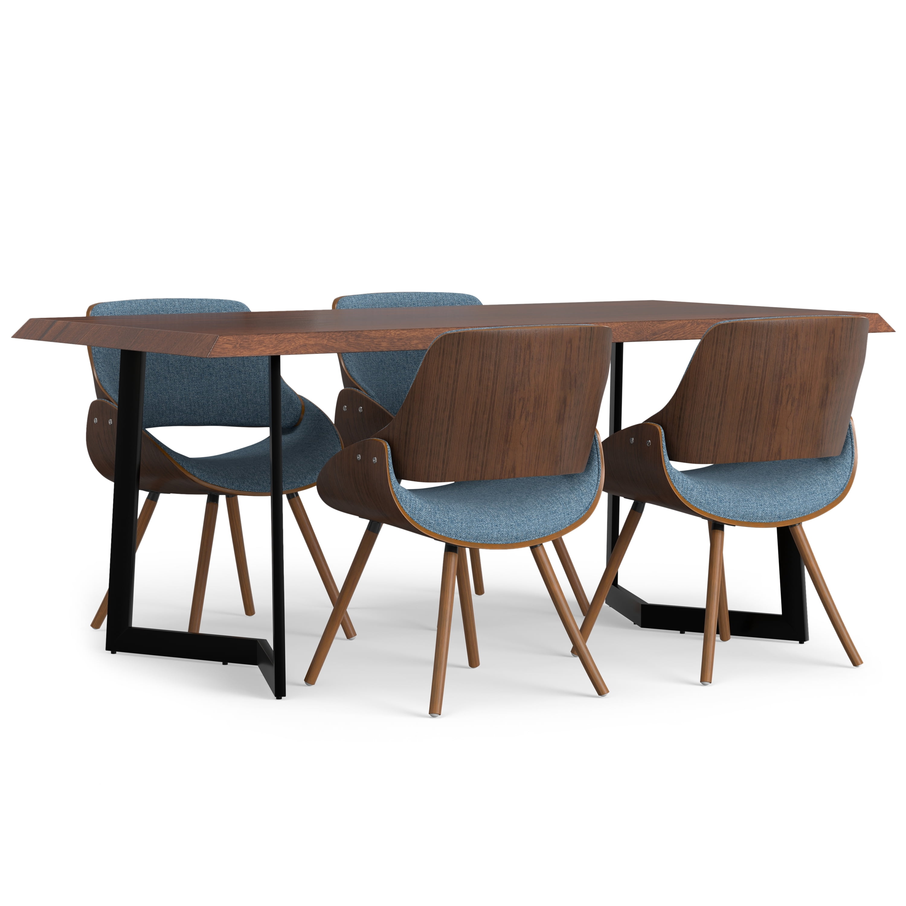Simpli Home Malden Mid Century Modern 5 Pc Dining Set ,4 Dining Chairs ...