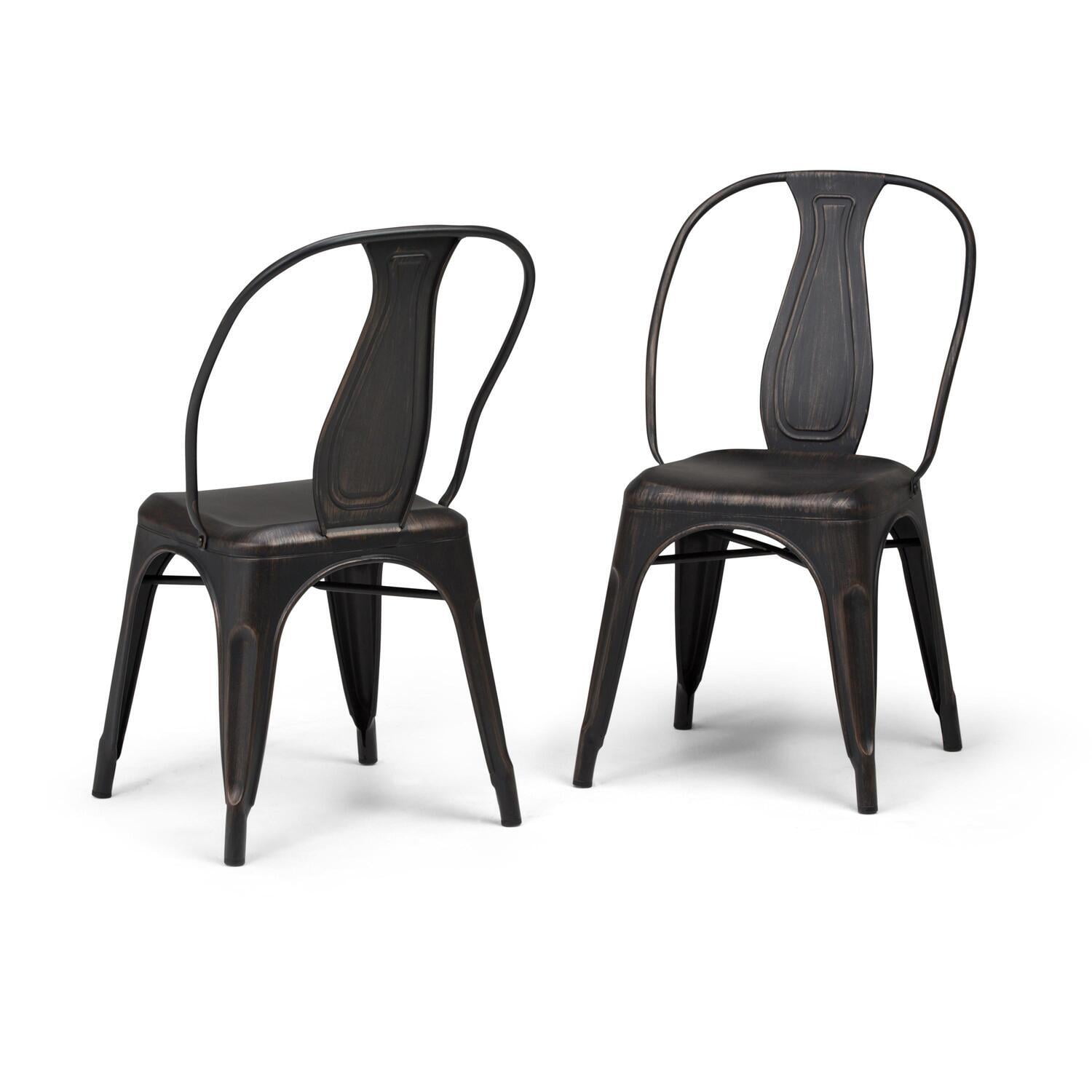 Simpli Home Merritt Metal Dining Arm Chair (Set of 2) - Walmart.com