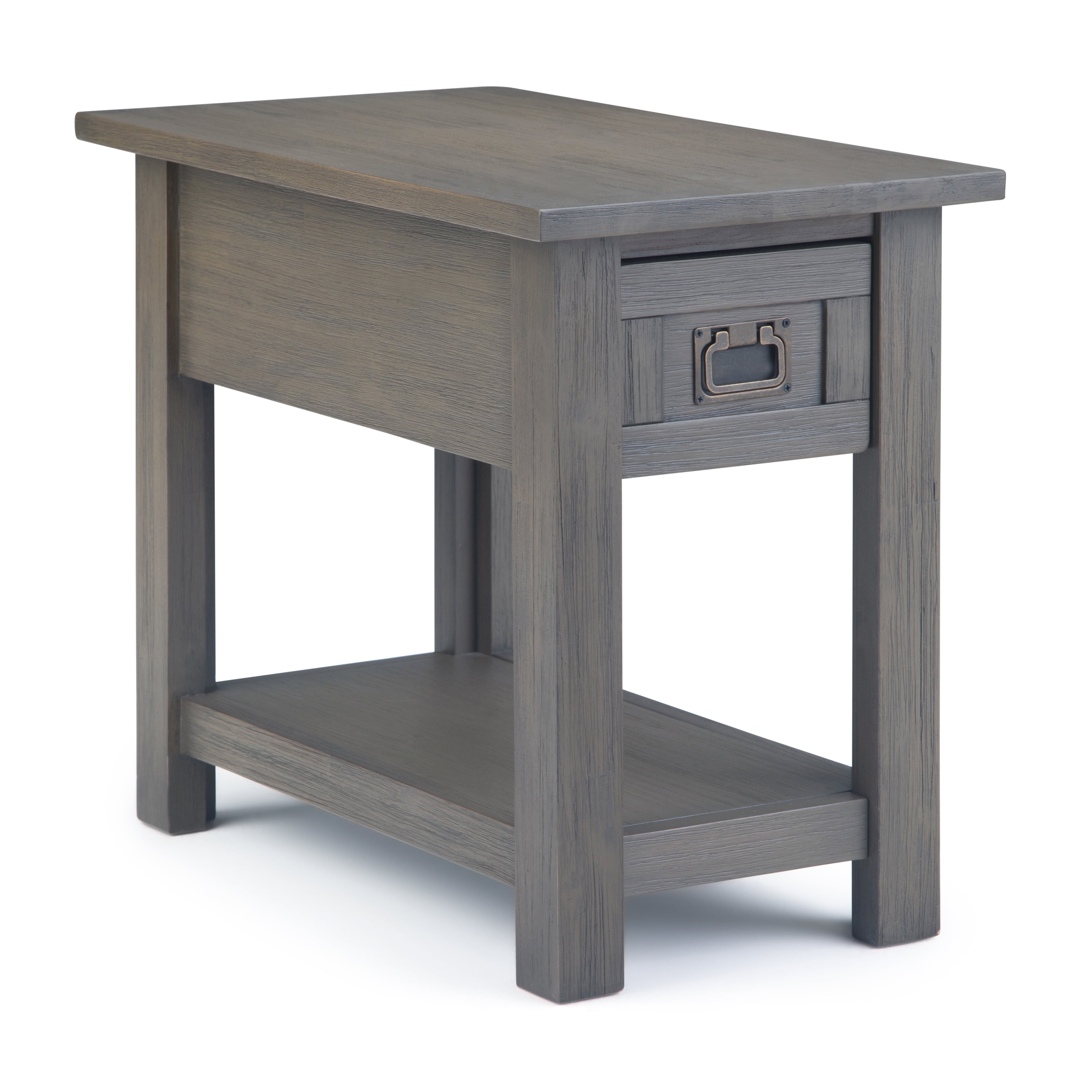 Simpli Home Monroe Solid Acacia Wood 14" Rectangle Narrow Side Table ...