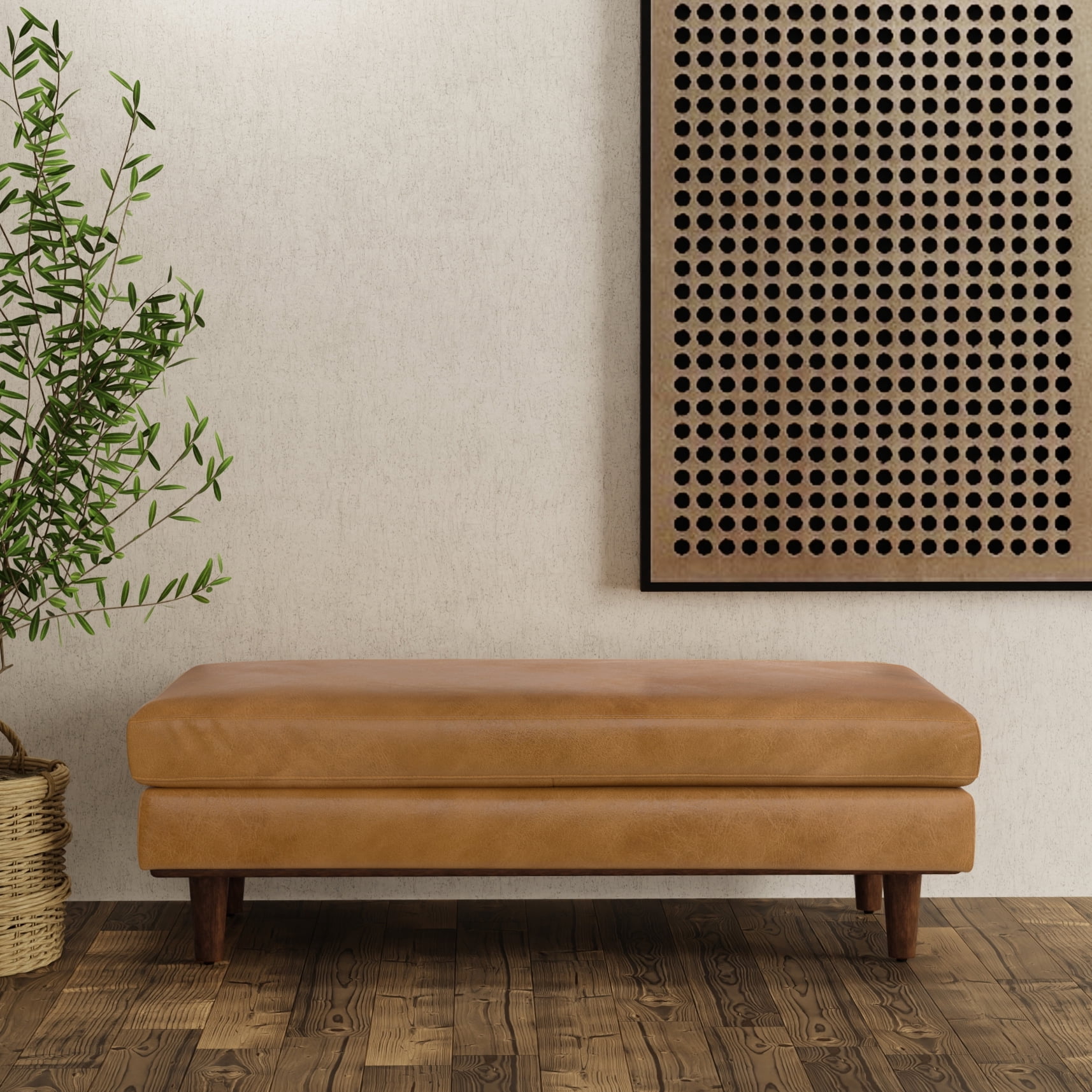 Morrison 49 inch Wide Mid-Century Modern Table Ottoman in Sienna Top ...